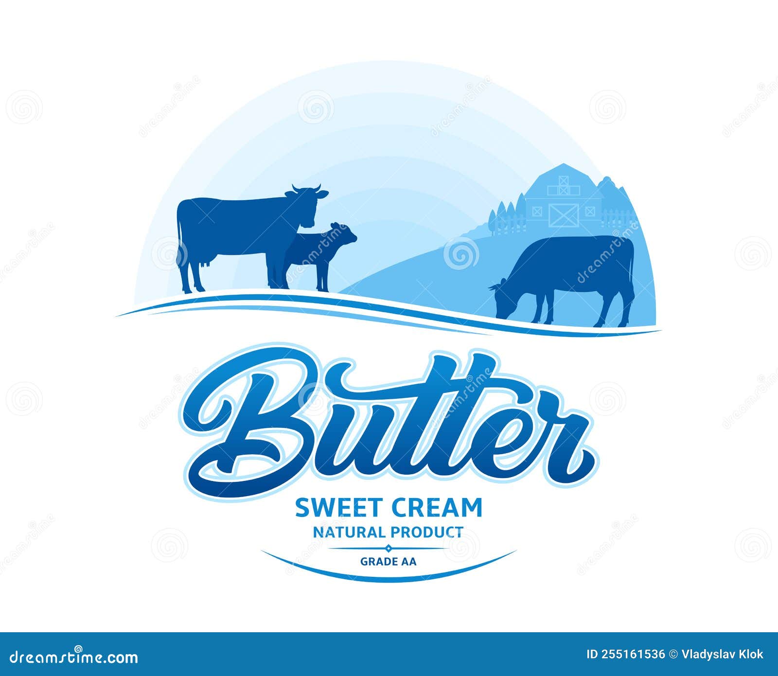 Vector butter logo stock vector. Illustration of blue - 255161536