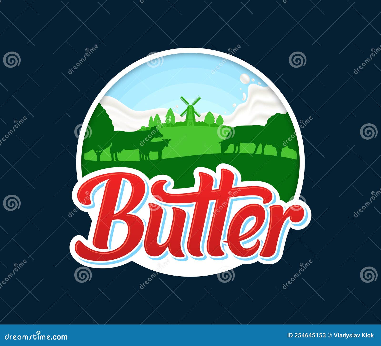 Vector Butter Logo Template Stock Vector - Illustration of countryside ...