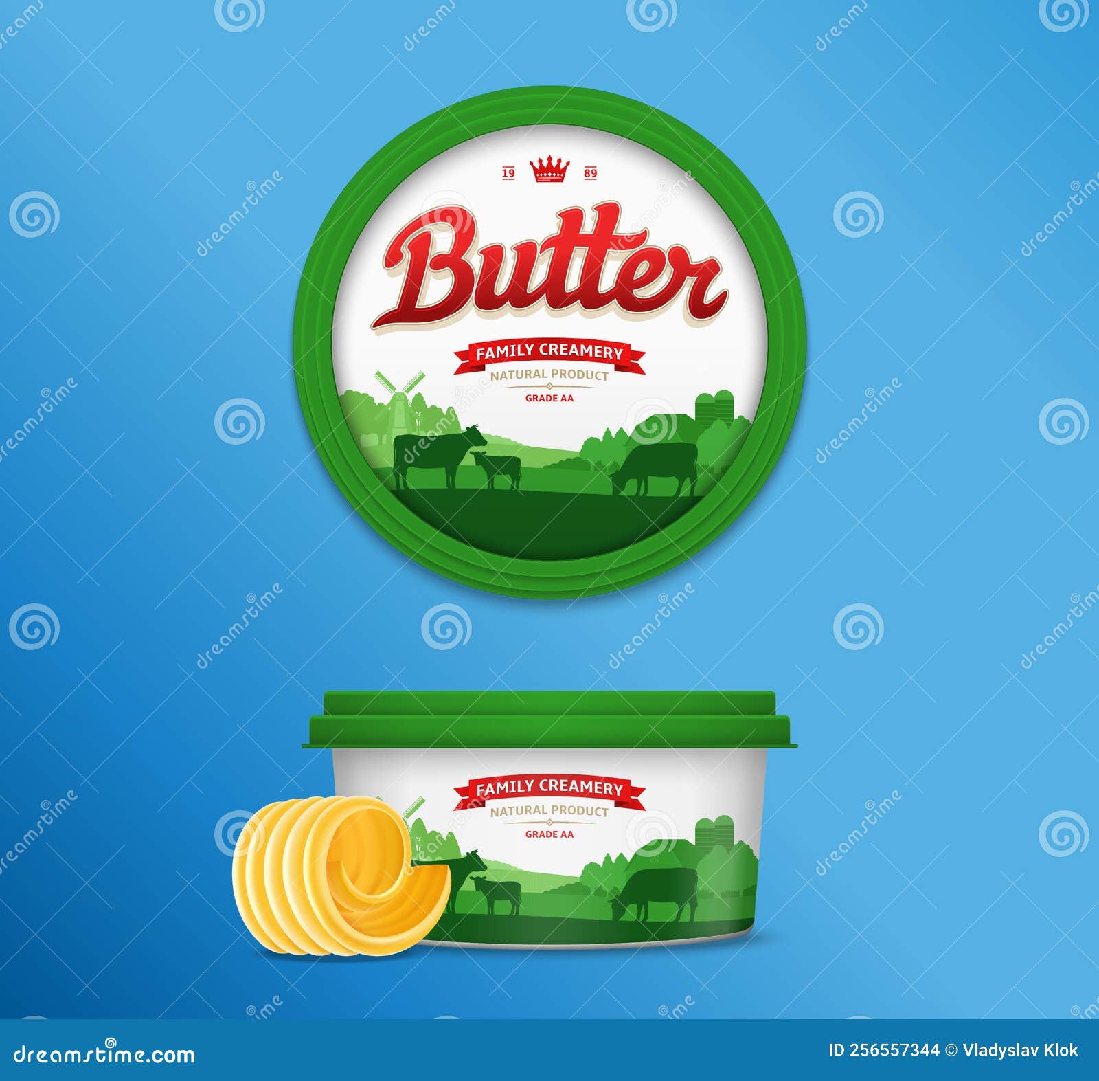 Vector Butter Package Design Stock Vector - Illustration of packaging ...