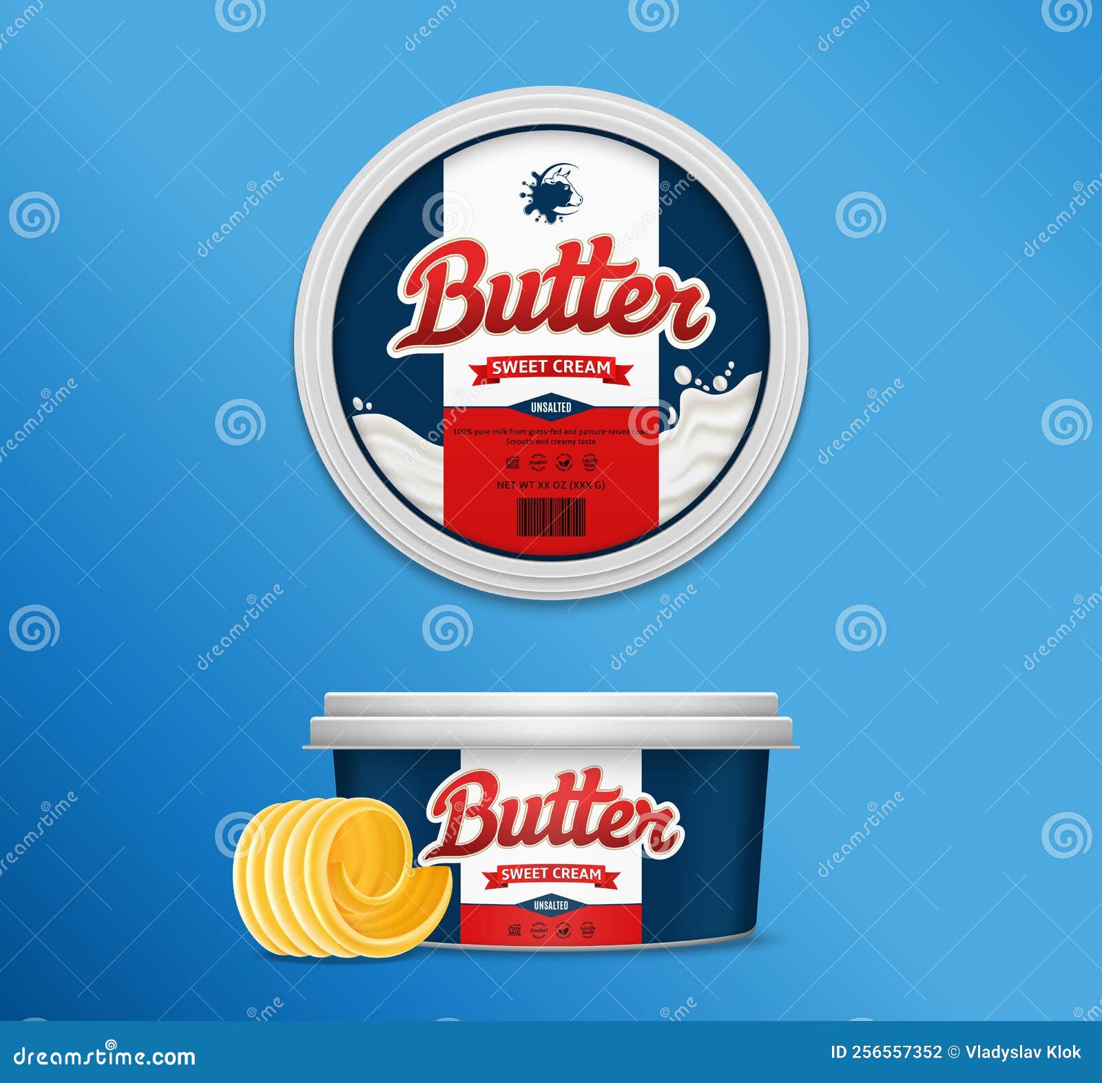 Vector Butter Package Design Stock Vector - Illustration of packaging ...