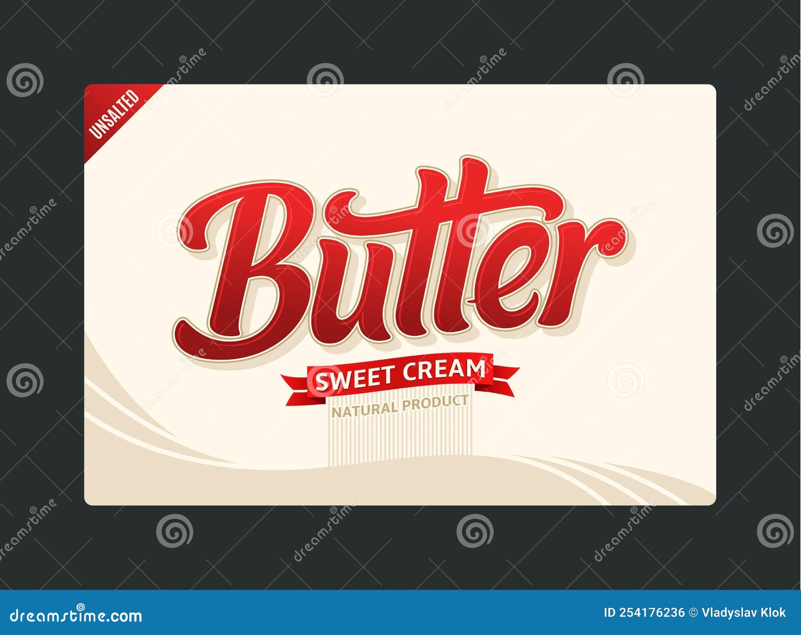 Vector Butter Packaging Design Stock Vector - Illustration of business ...