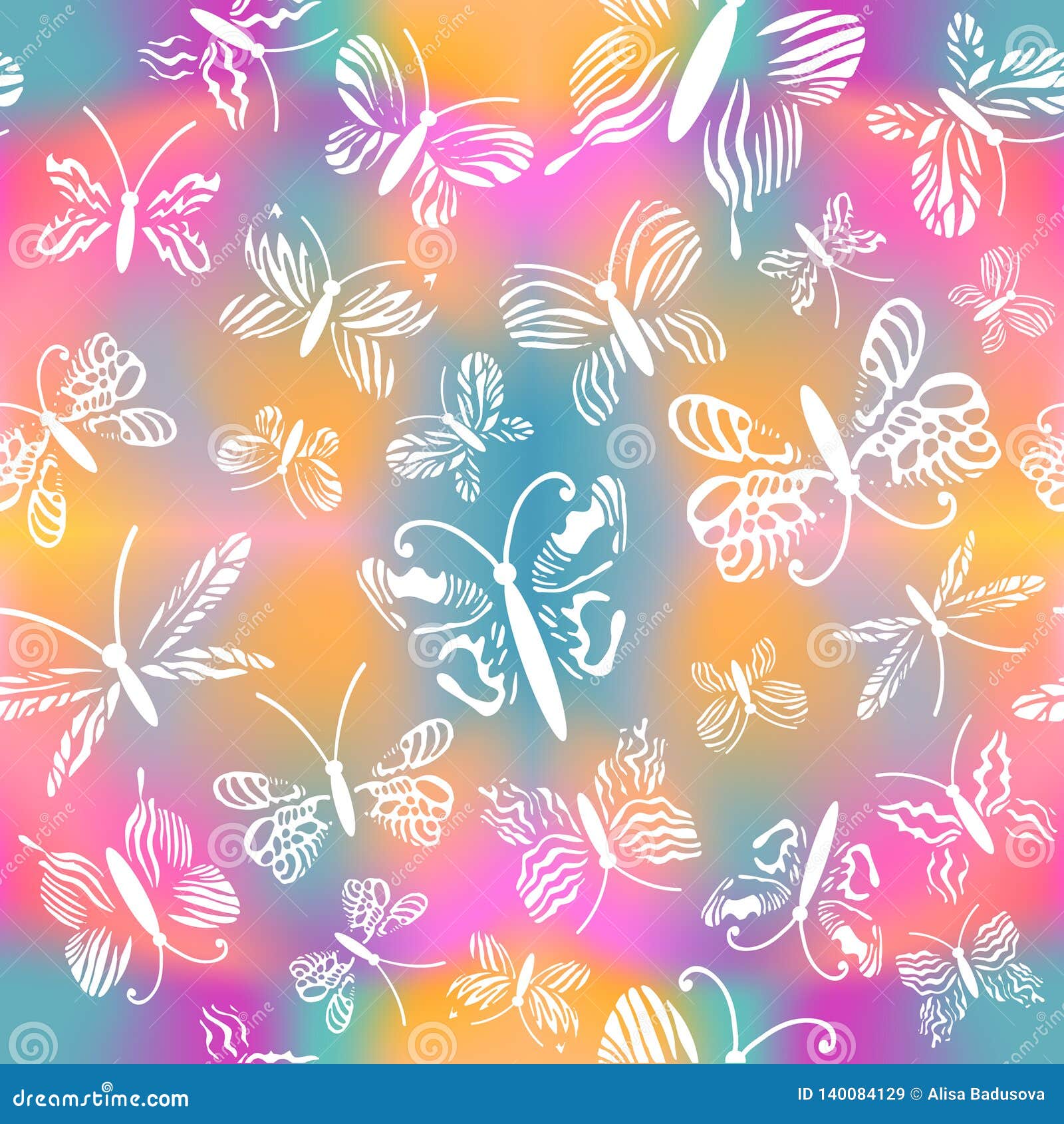 Vector Butterflies Pattern. Abstract Seamless Background and Texture ...