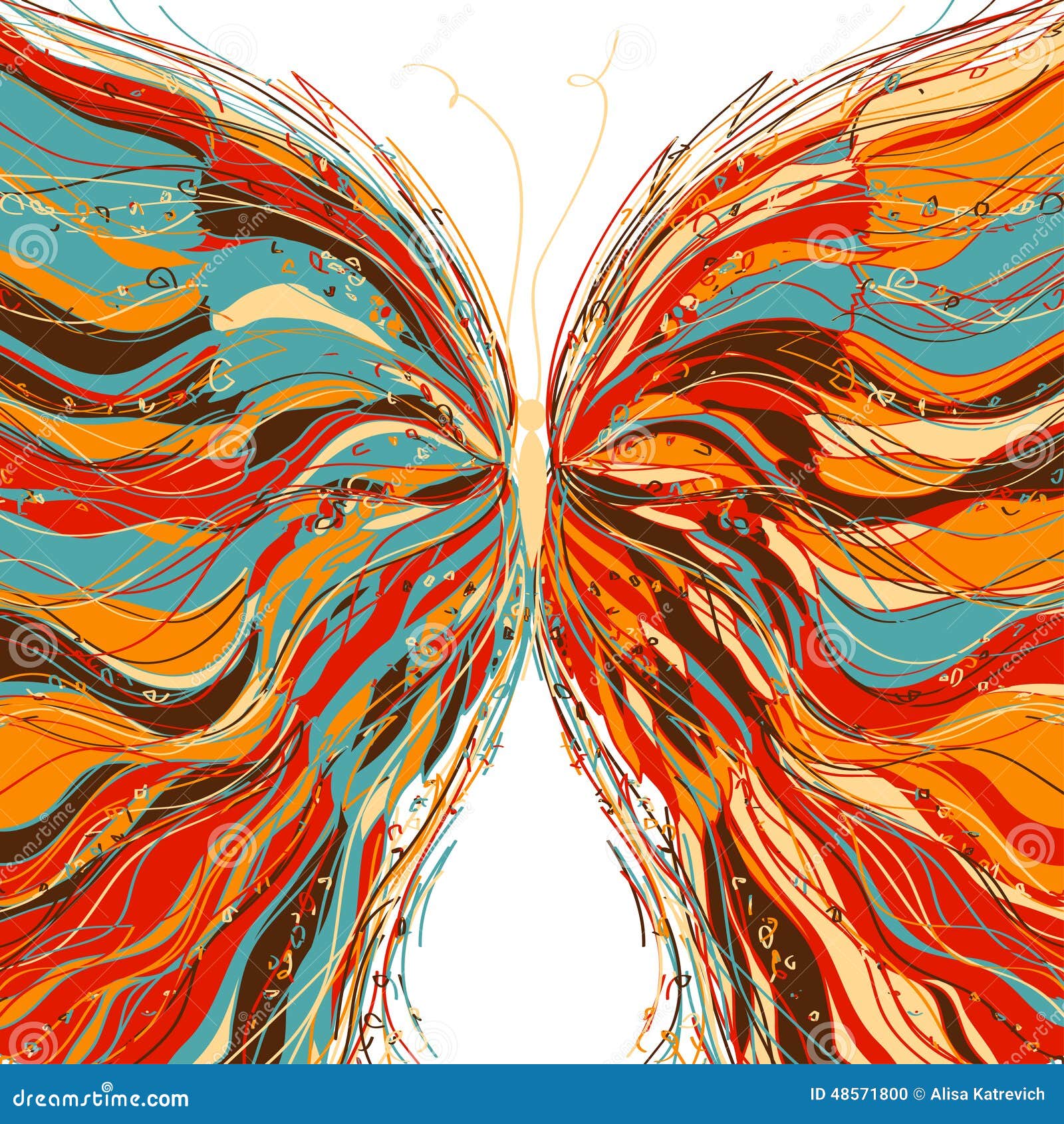 Vector Butterfly Design on a White Background. Stock Vector ...