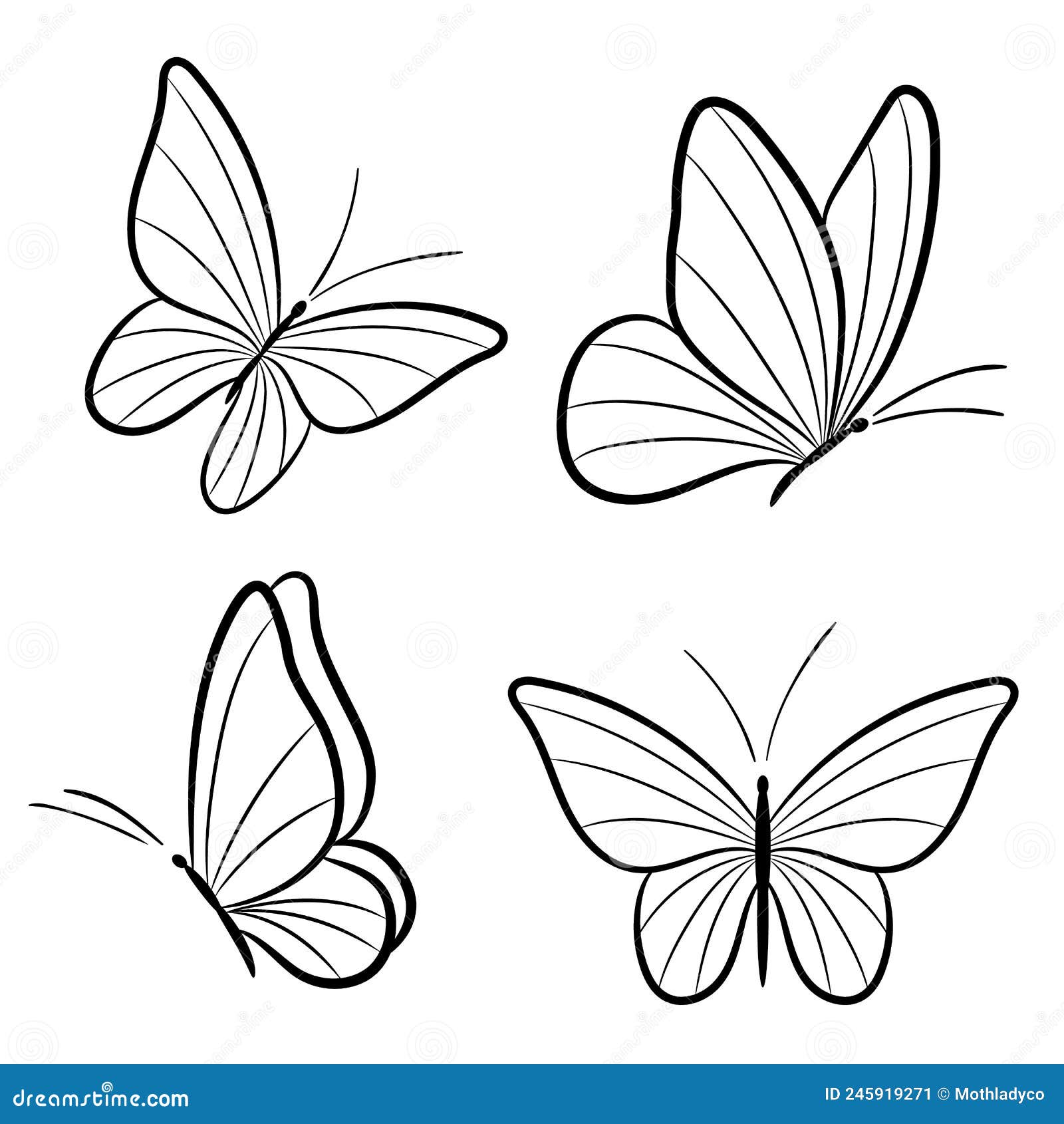 Vector Butterfly Elements, Butterfly Silhouettes, Stock Vector ...