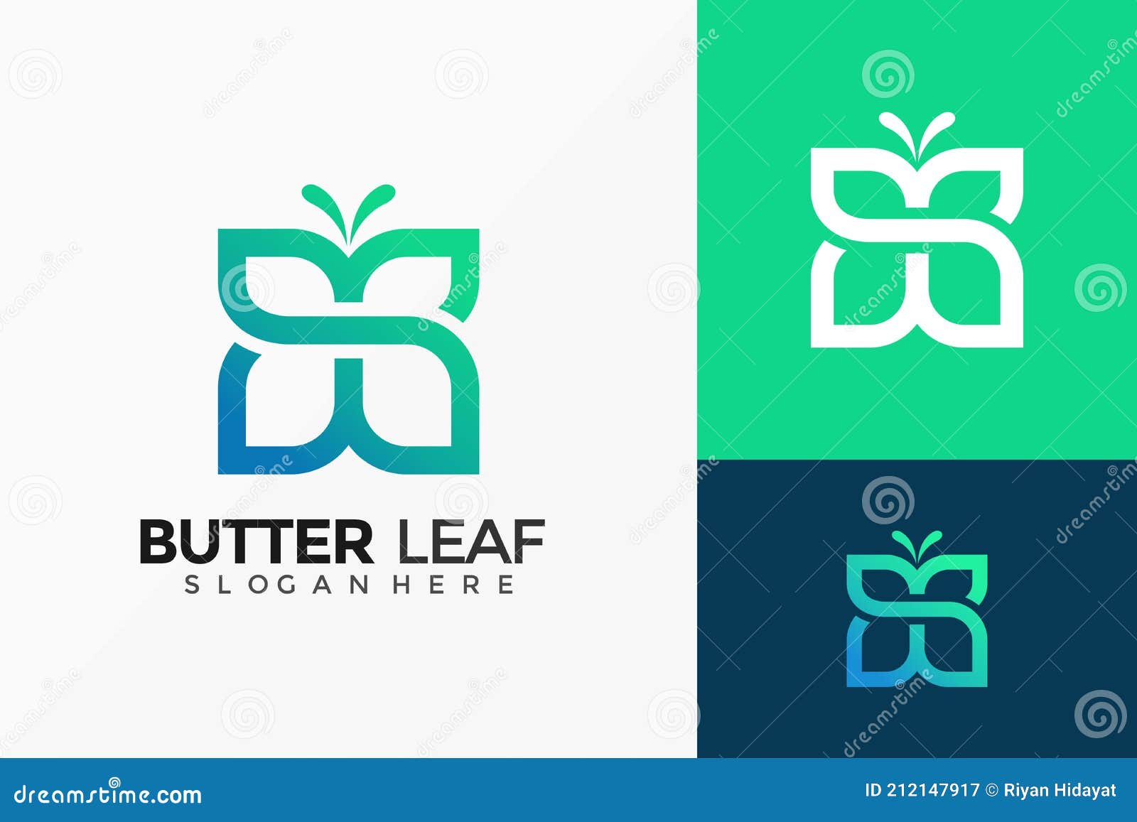 Vector Butterfly Leaf Logo Design. Abstract Emblem, Designs Concept ...