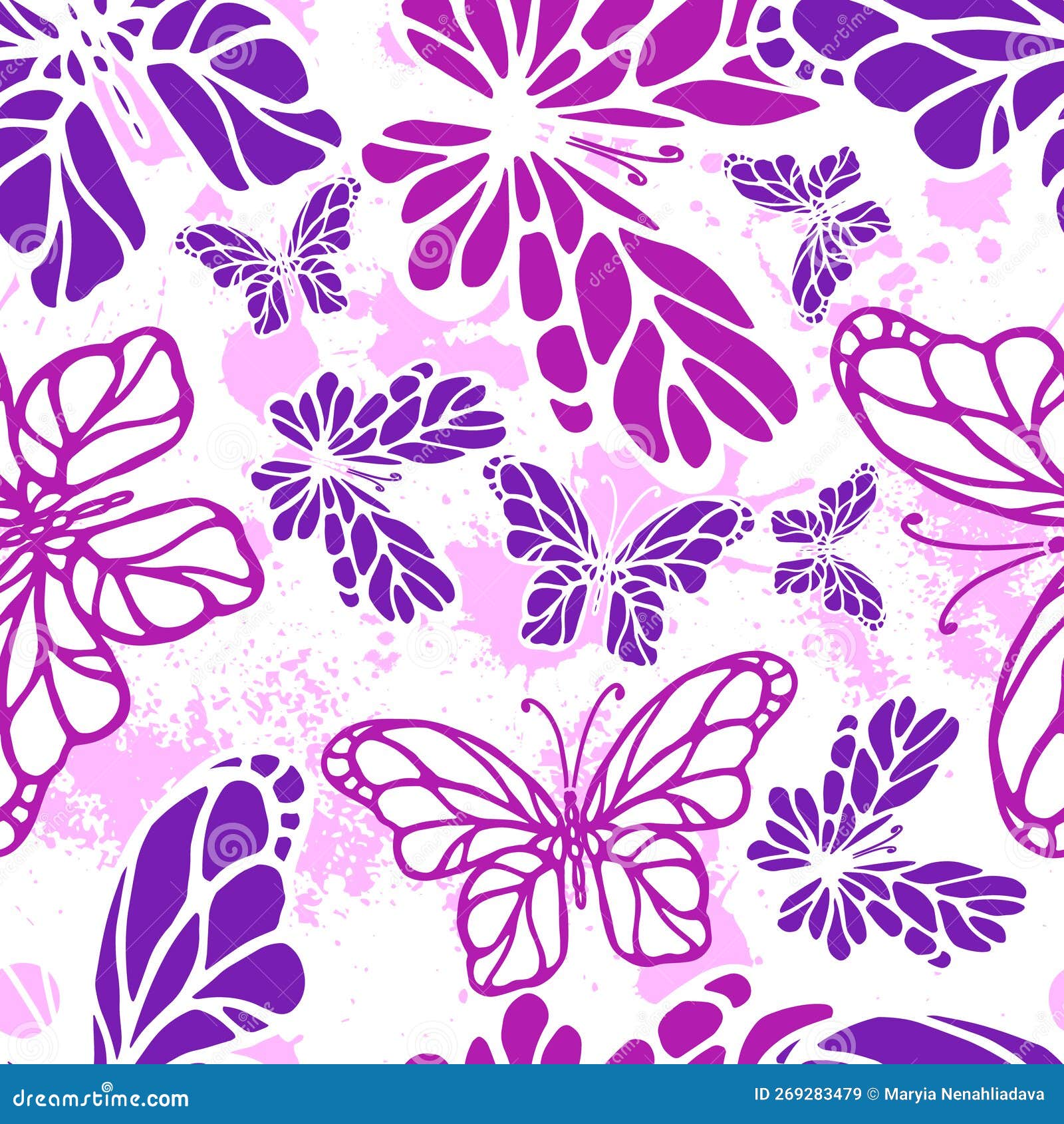 Vector Butterfly Seamless Repeat Pattern Design Background. Pastel ...