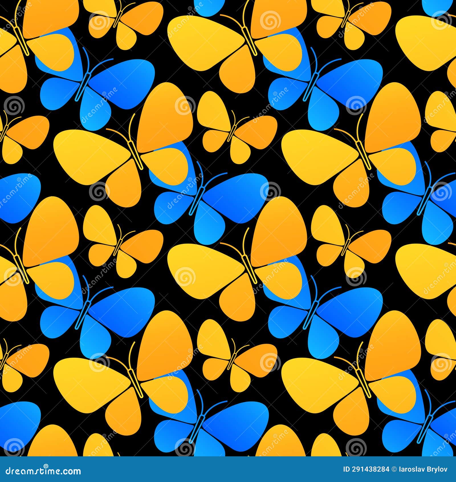 Vector Butterfly Seamless Repeat Pattern Design Background. Random ...