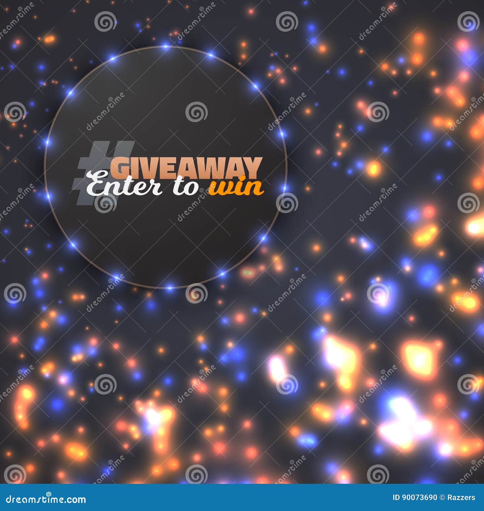 Vector Button Giveaway Competition Template Stock Vector - Illustration ...