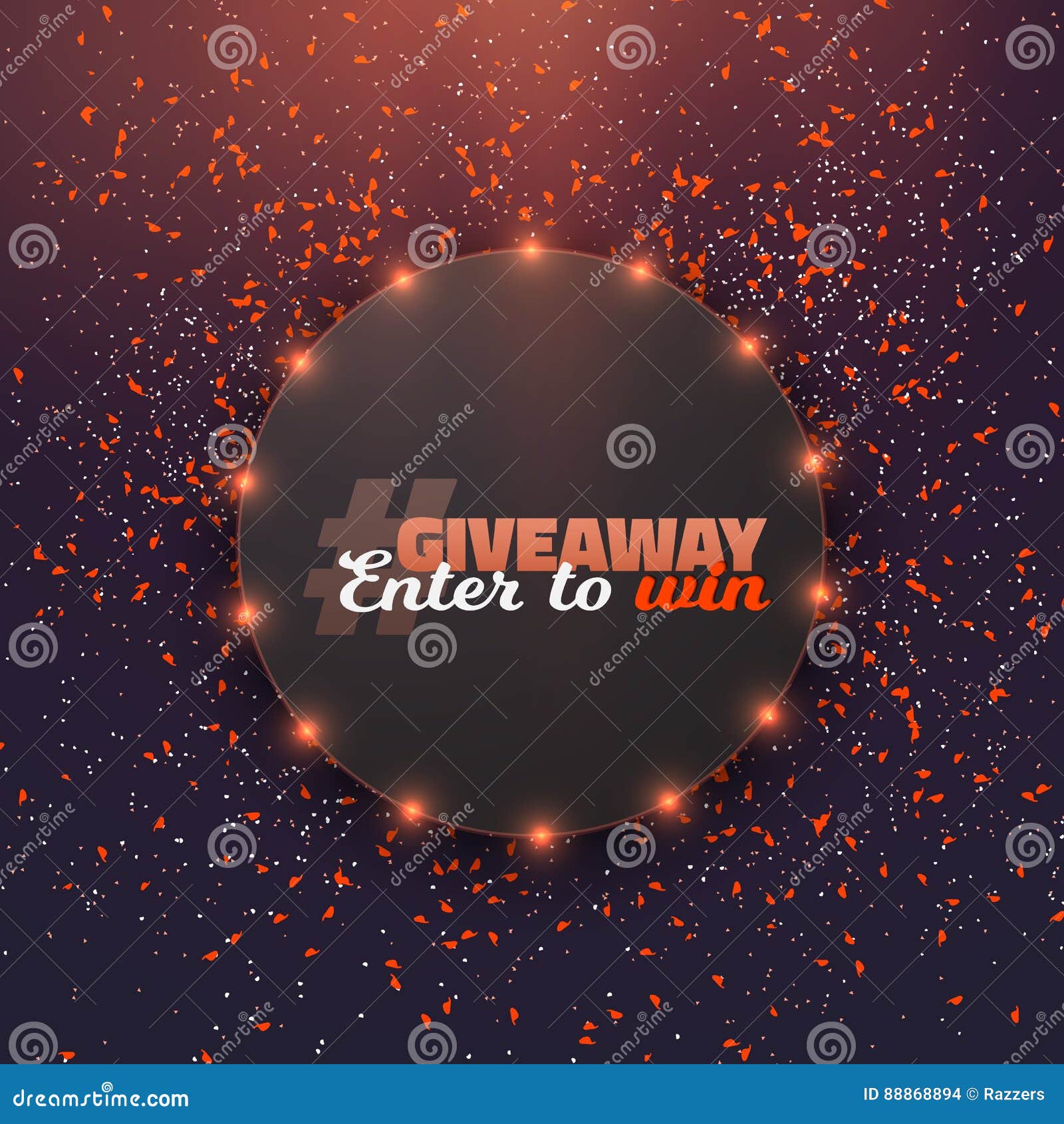 Vector Button Giveaway Competition Template Stock Vector - Illustration ...