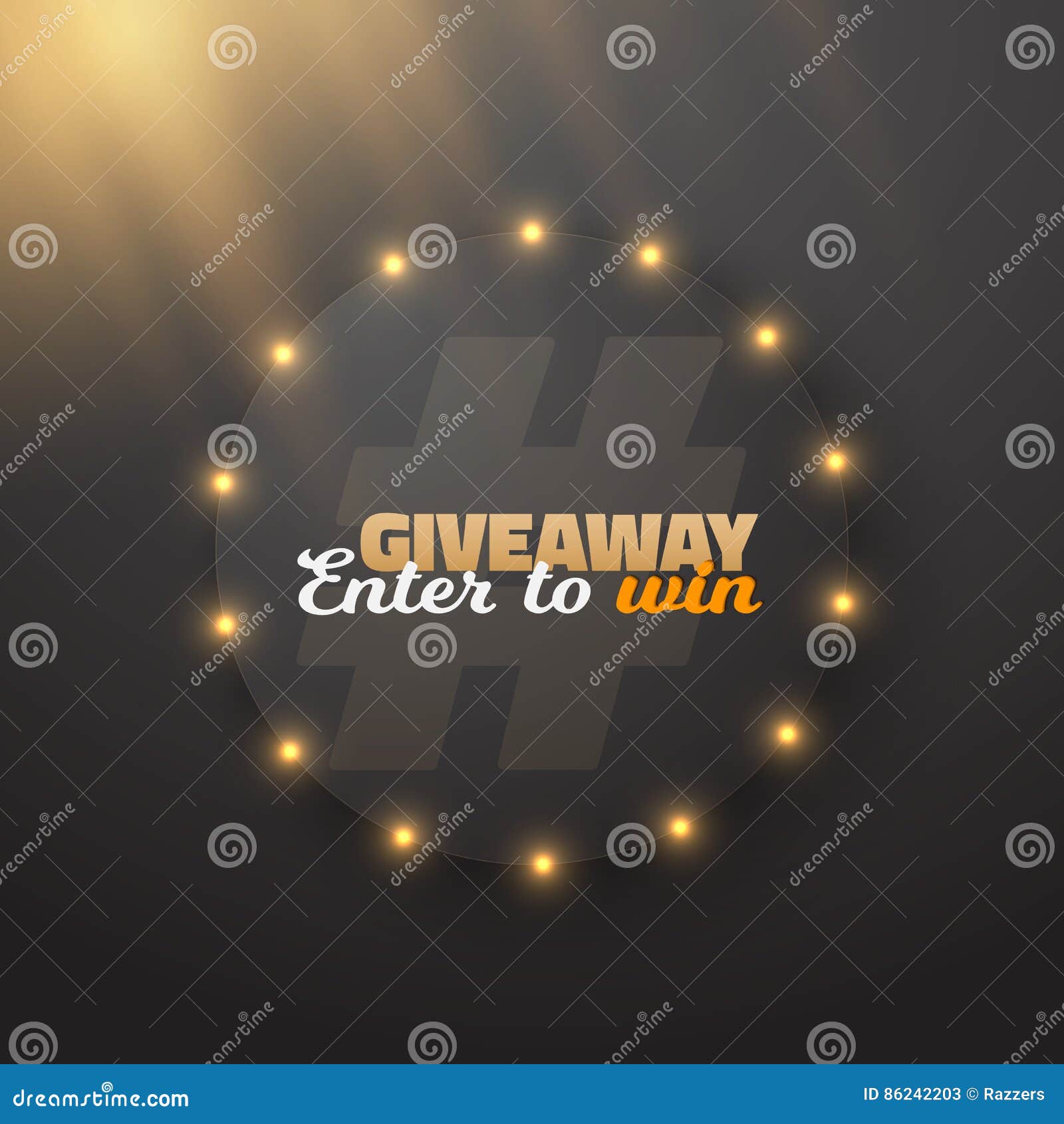 Vector Button Giveaway Competition Template Stock Vector - Illustration ...