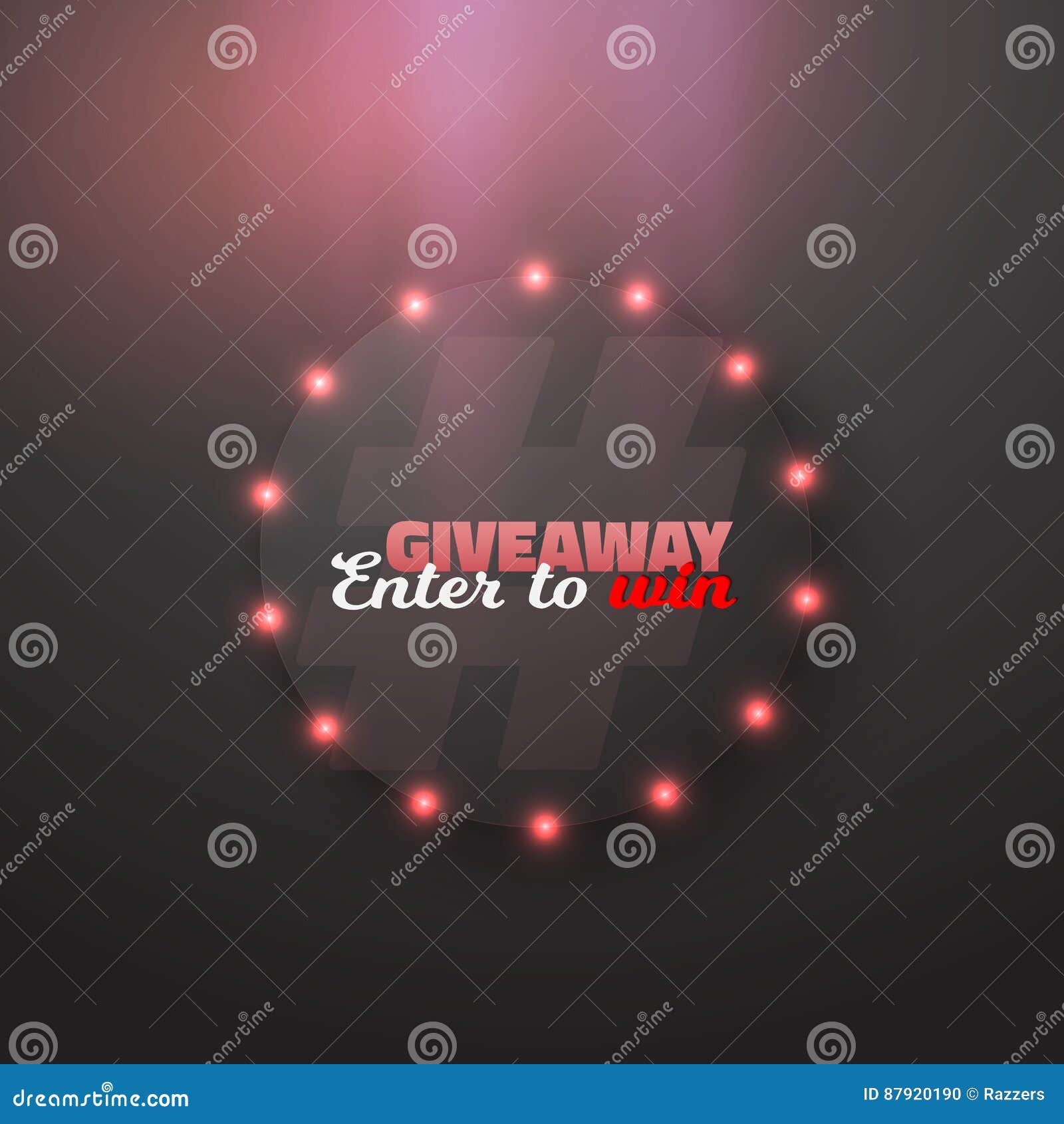 Vector Button Giveaway Competition Template Stock Vector - Illustration ...