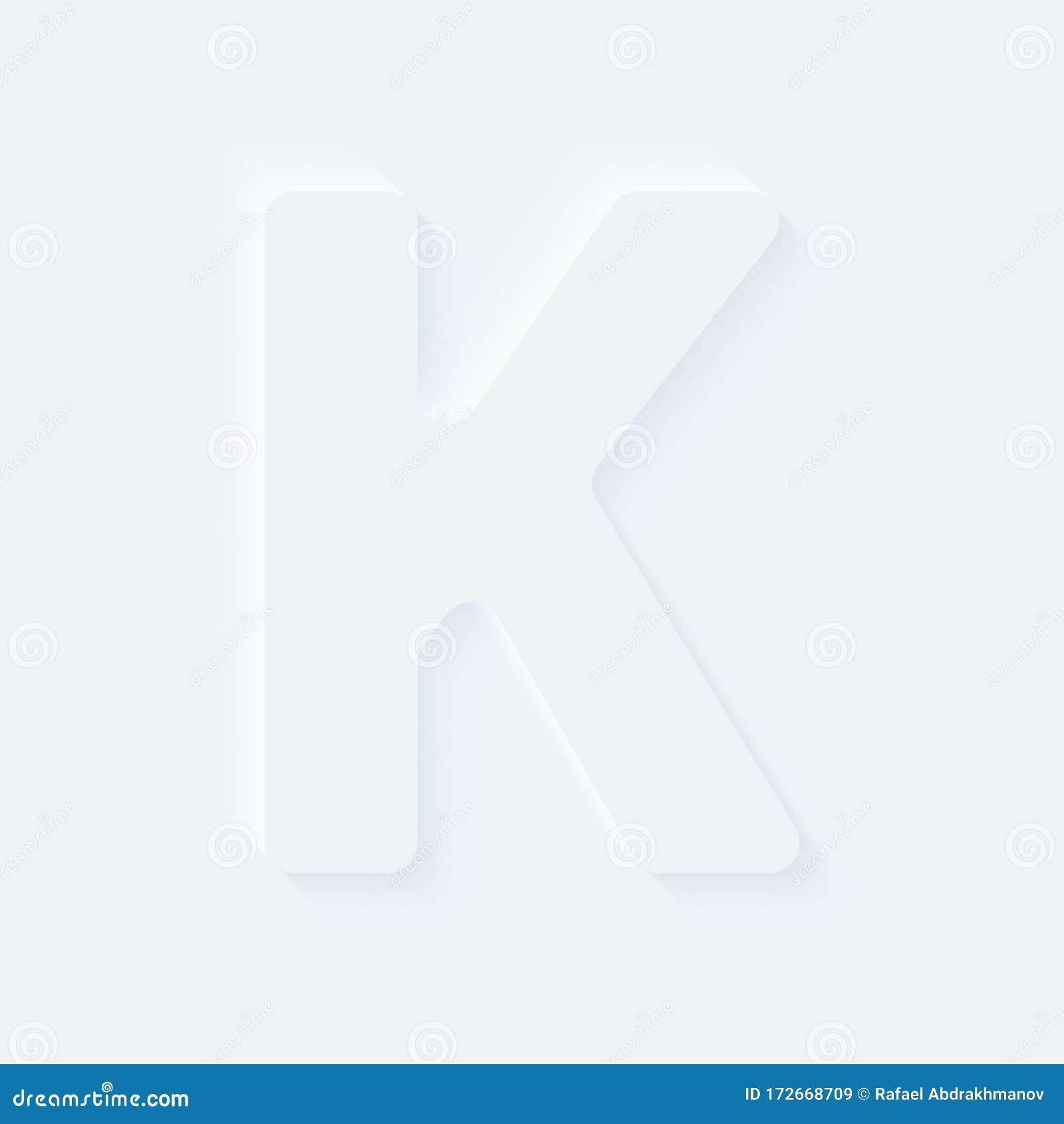 Vector Button Letter of Alphabet K. Bright White Gradient Neumorphic ...