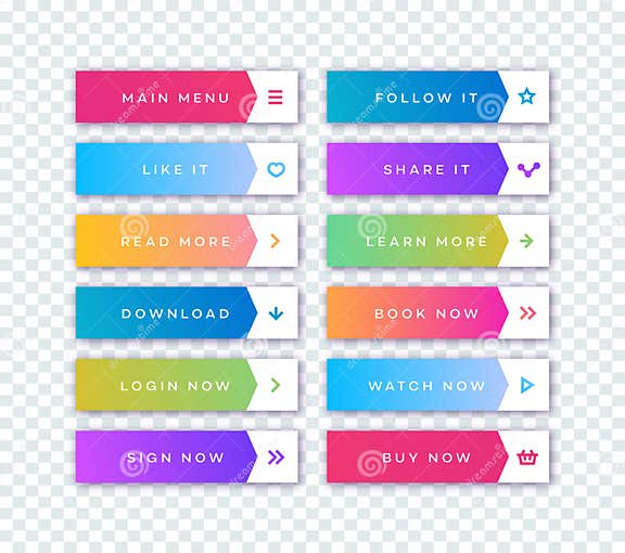 Vector Button Set Modern Gradient Style Stock Vector - Illustration of ... Vector Button Set Modern Gradient Style Stock Vector - Illustration of ...