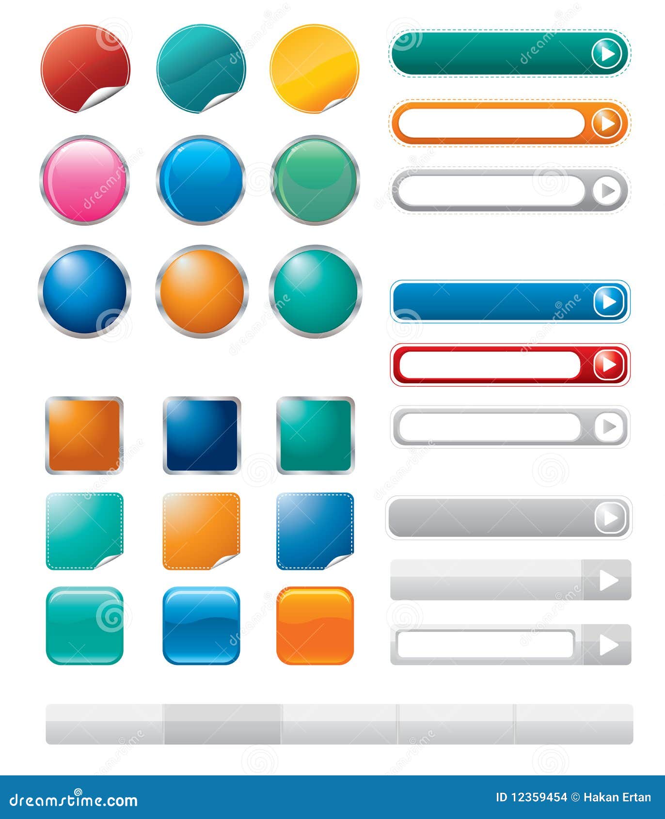Vector Buttons for Internet Stock Vector - Illustration of glass, empty ...