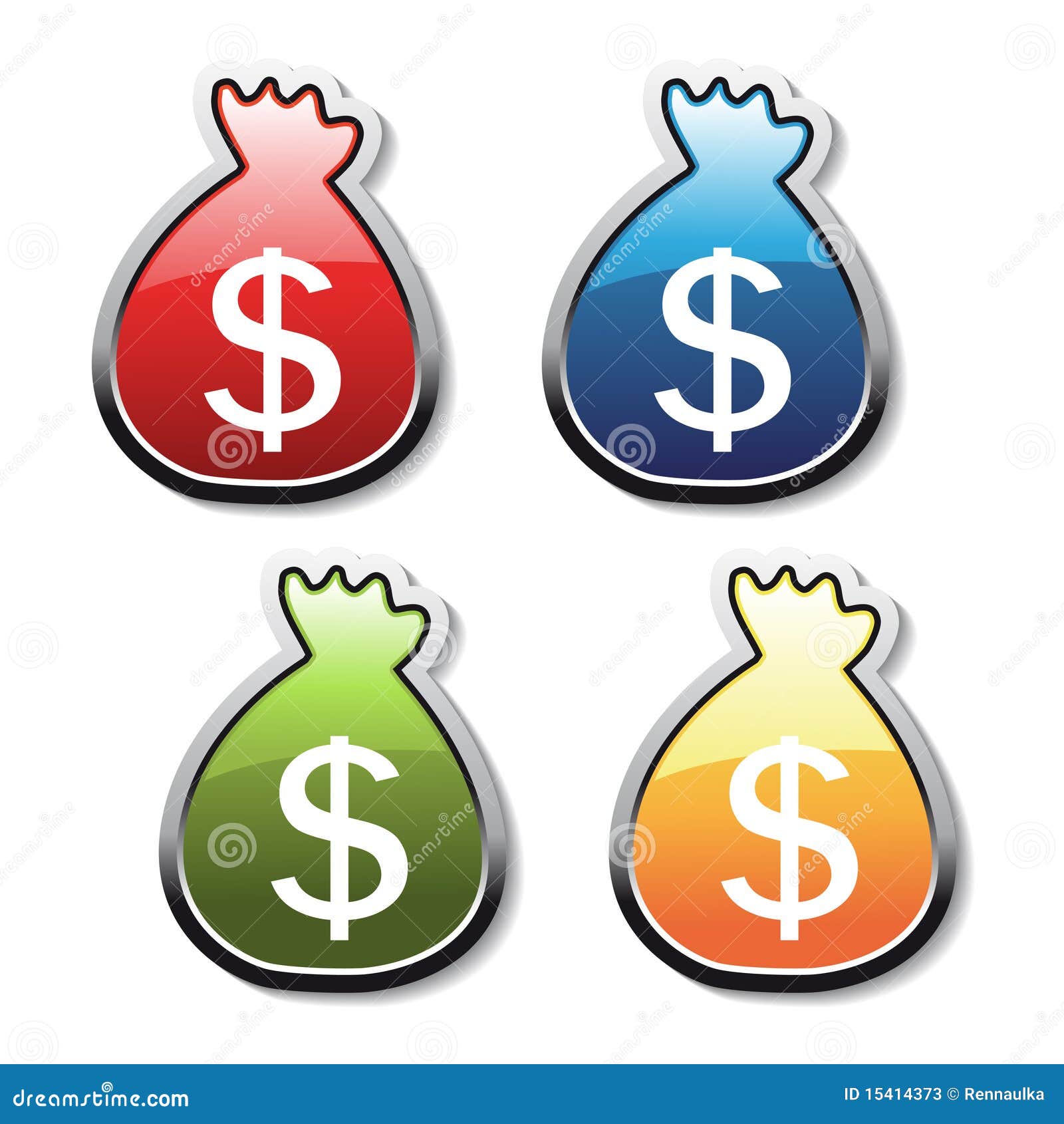 Vector Buttons of Money Symbol Stock Vector - Illustration of beautiful ...