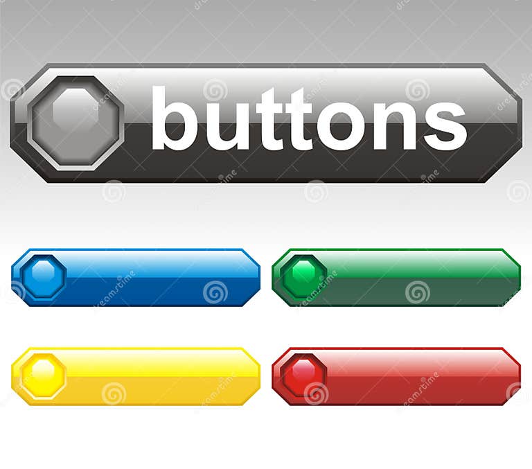 Vector buttons - octagon stock vector. Illustration of icon - 14407148