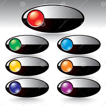 Vector Buttons for Web Design Stock Vector - Illustration of chrome ...