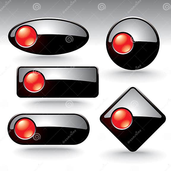 Vector Buttons for Web Design Stock Vector - Illustration of glowing ...