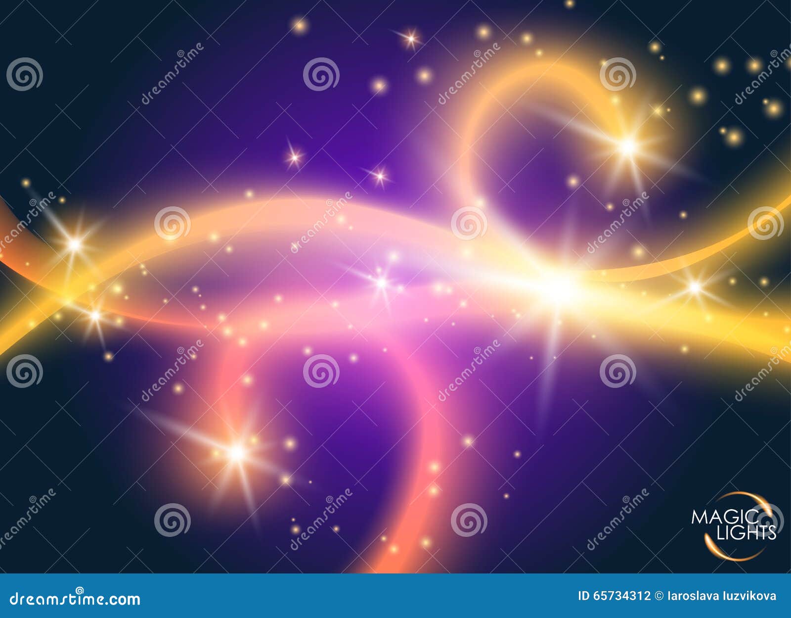 Vector C Blurred Magic Neon Light Curved Line with Glow Spark Stock ...