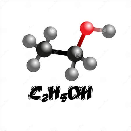 Vector C2H5OH Molecule Icon on White Background. Vector Illustration ...