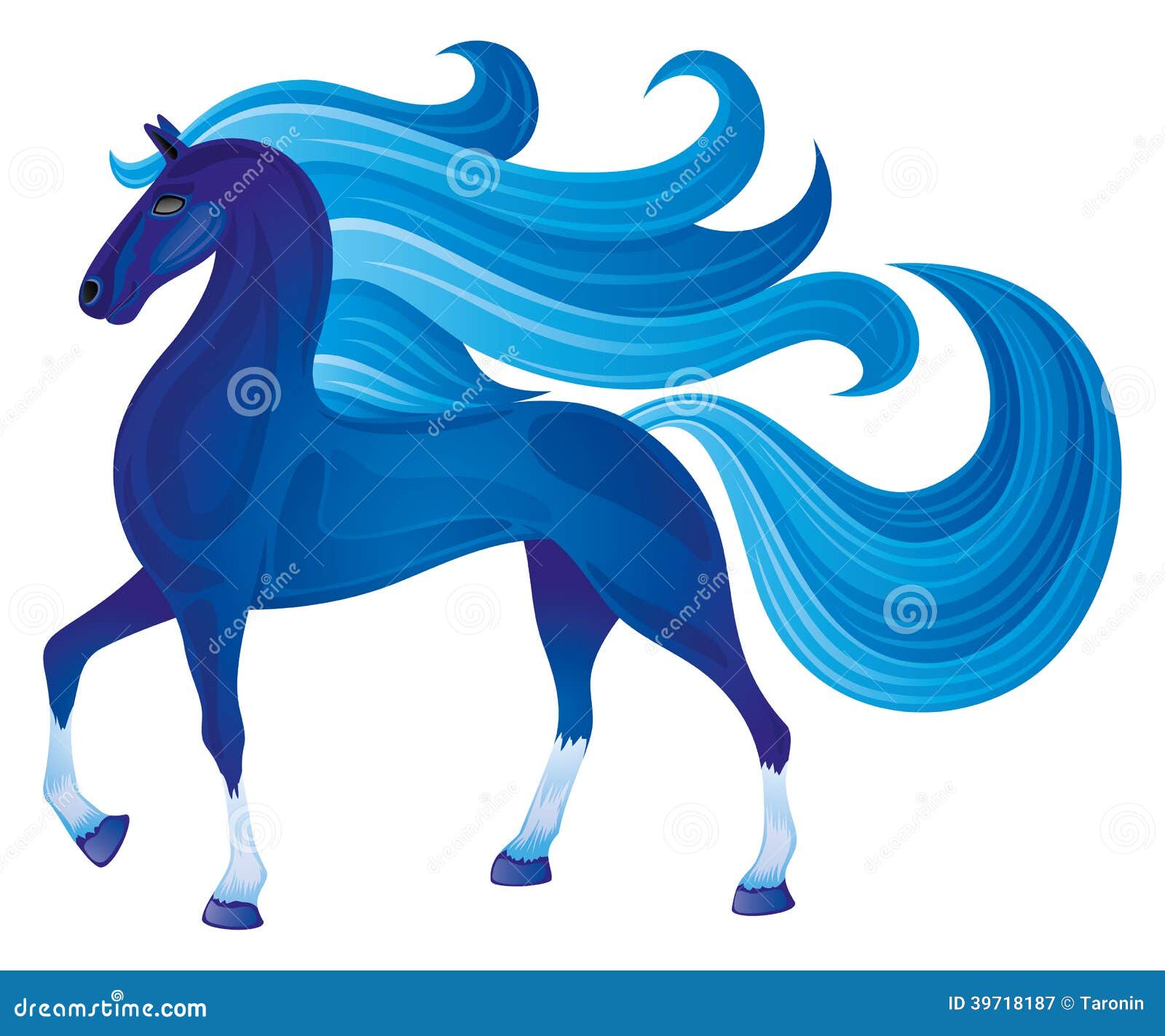 Vector Caballo azul ilustración del vector. Ilustración de purebred ...