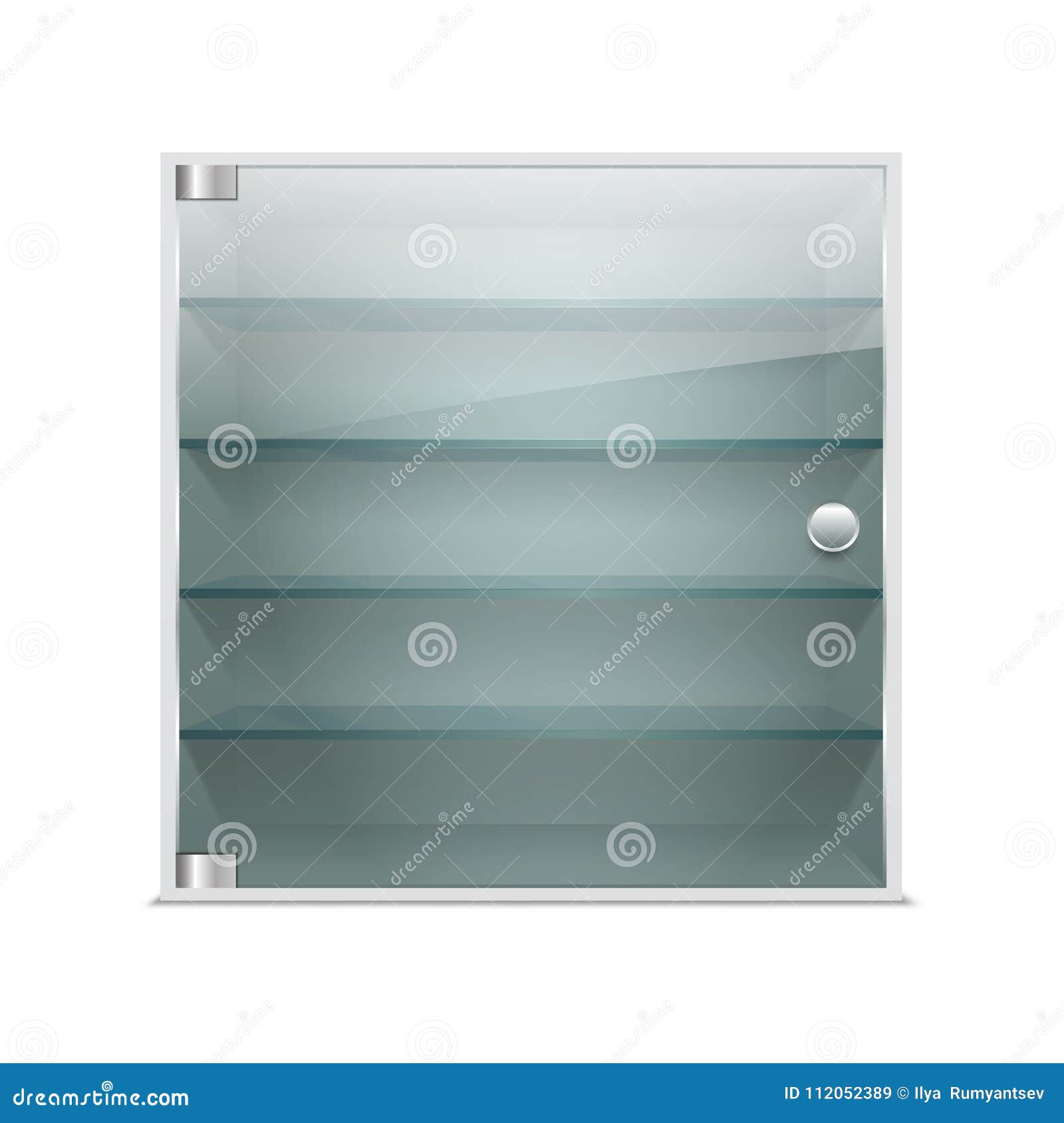 Vector Cabinet with Glass Door Stock Vector - Illustration of realistic ...