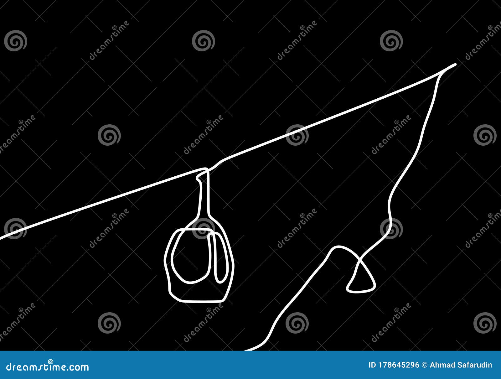 Vector Cable Car. Continuous One Line Drawing, Transportation To The ...