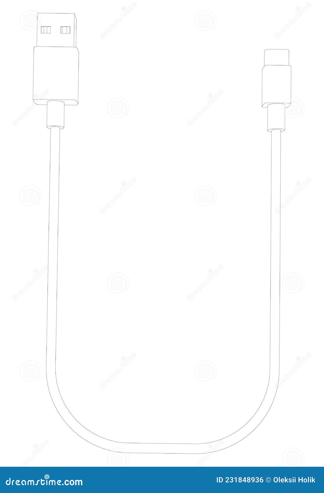 Vector Cable for Phone Charger - Usb To Type C Stock Vector ...