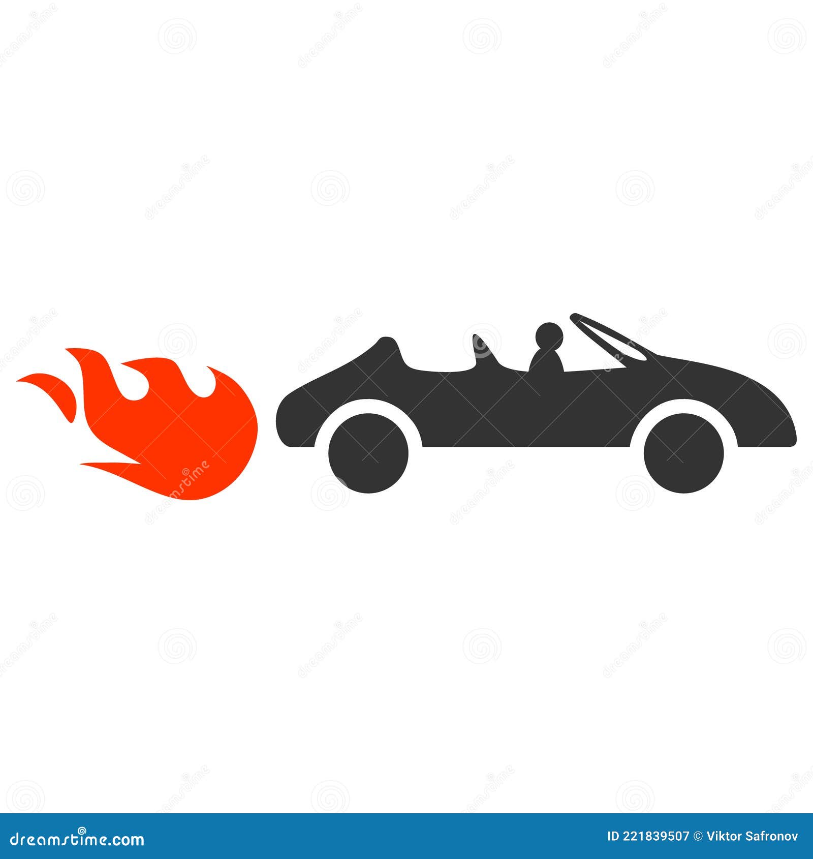 Vector Cabriolet Rush Flat Icon Symbol Stock Vector - Illustration of ...