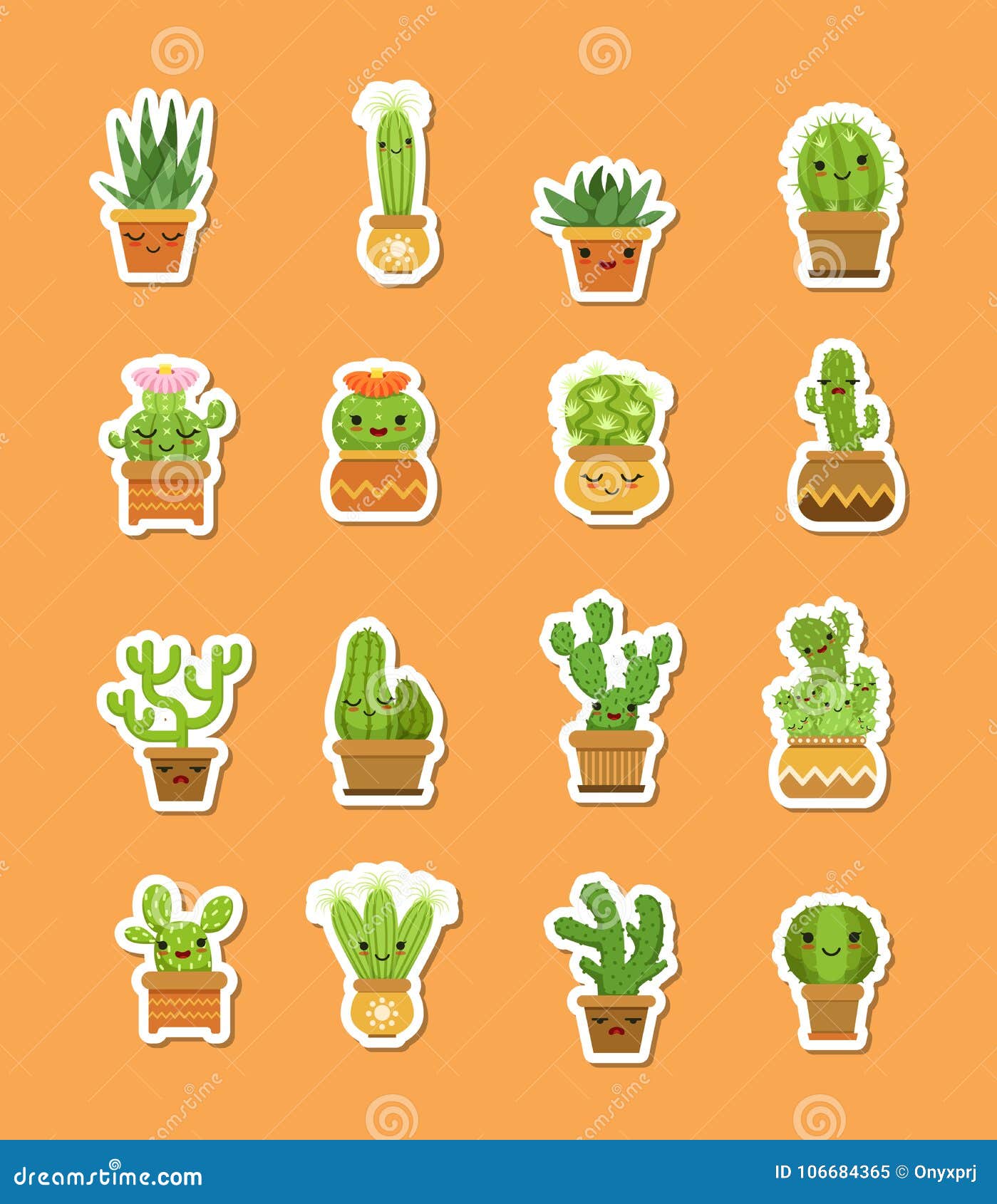 Vector Cacti Flower Background. Seamless Border With Cactus ...