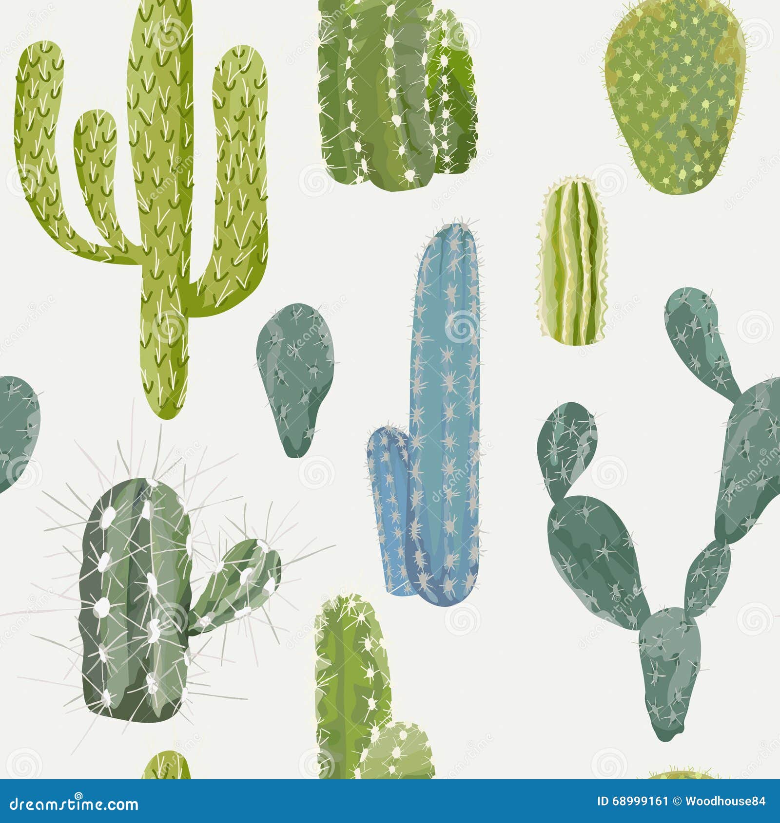 Vector Cactus Background. Seamless Pattern Stock Vector - Illustration ...