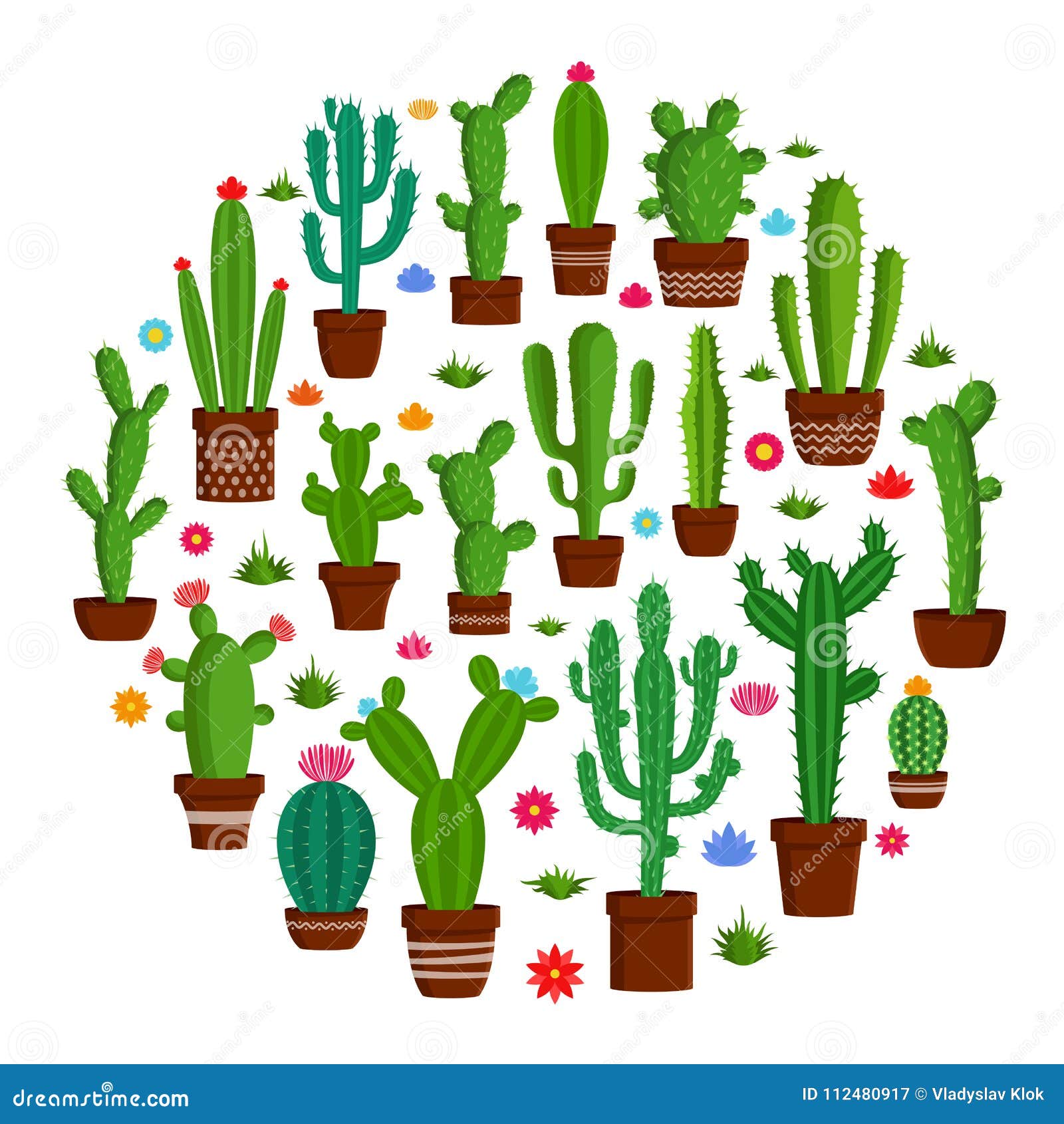 Vector cactus icons stock vector. Illustration of gardening - 112480917