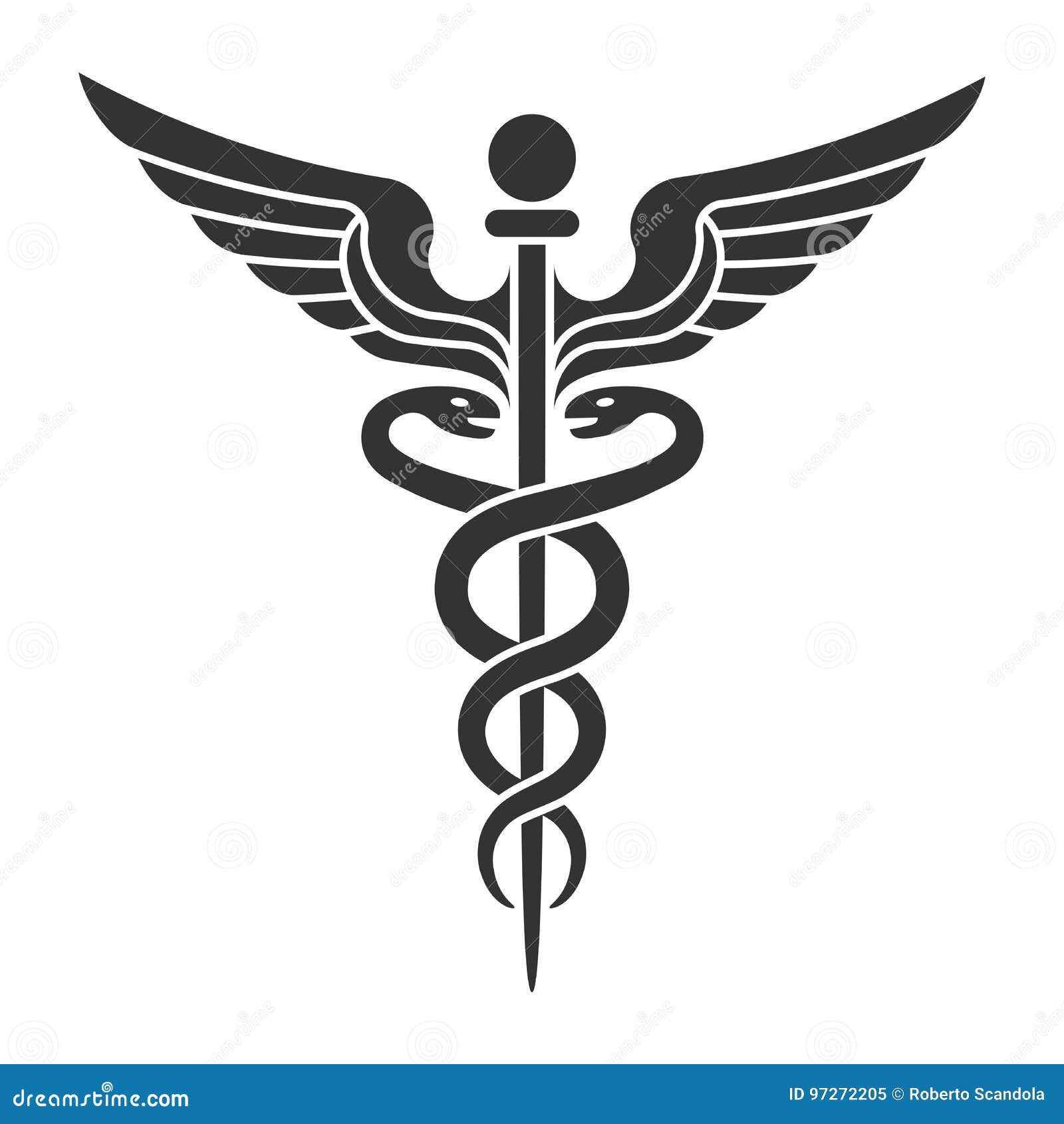 Vector Caduceus Icon stock vector. Illustration of icons - 97272205