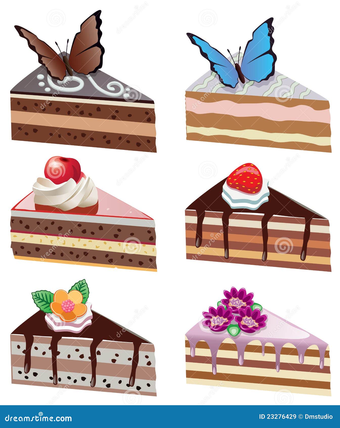 Vector cake slices stock vector. Illustration of biscuit - 23276429