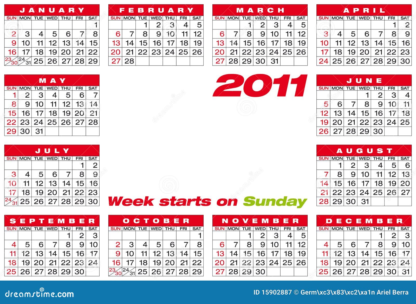 Vector Calendar 2011 stock vector. Illustration of design - 15902887