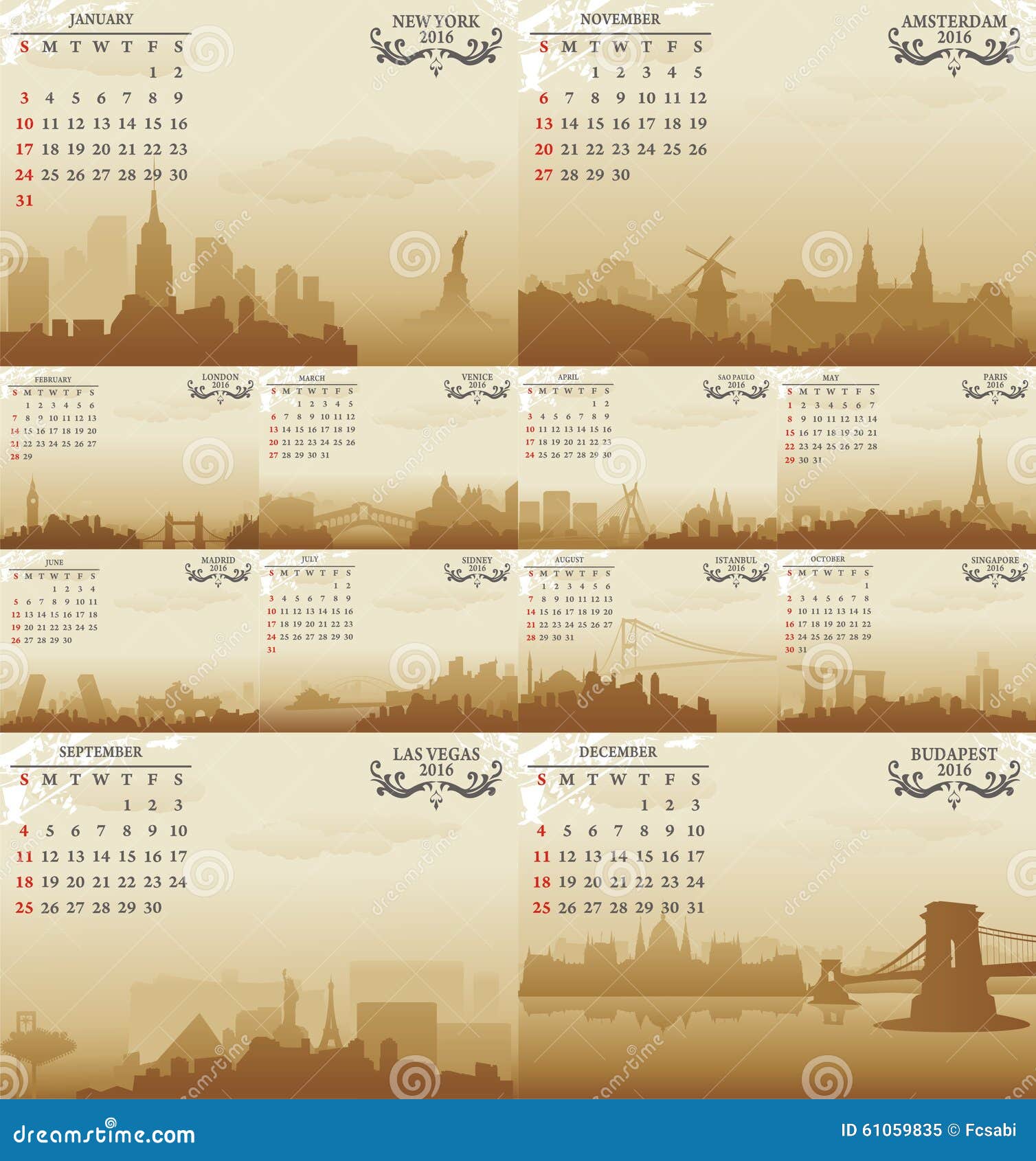 Vector calendar stock vector. Illustration of design - 61059835
