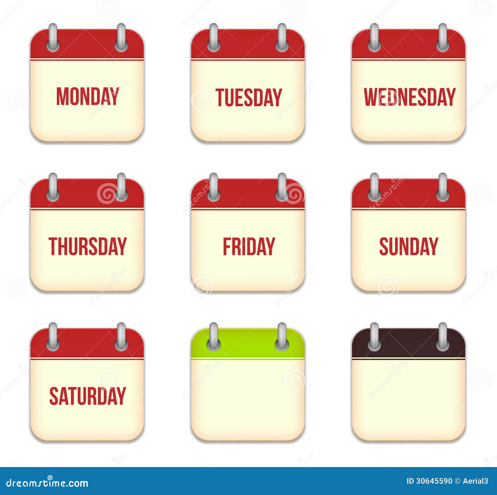 Vector calendar app icons stock vector. Illustration of calendar - 30645590