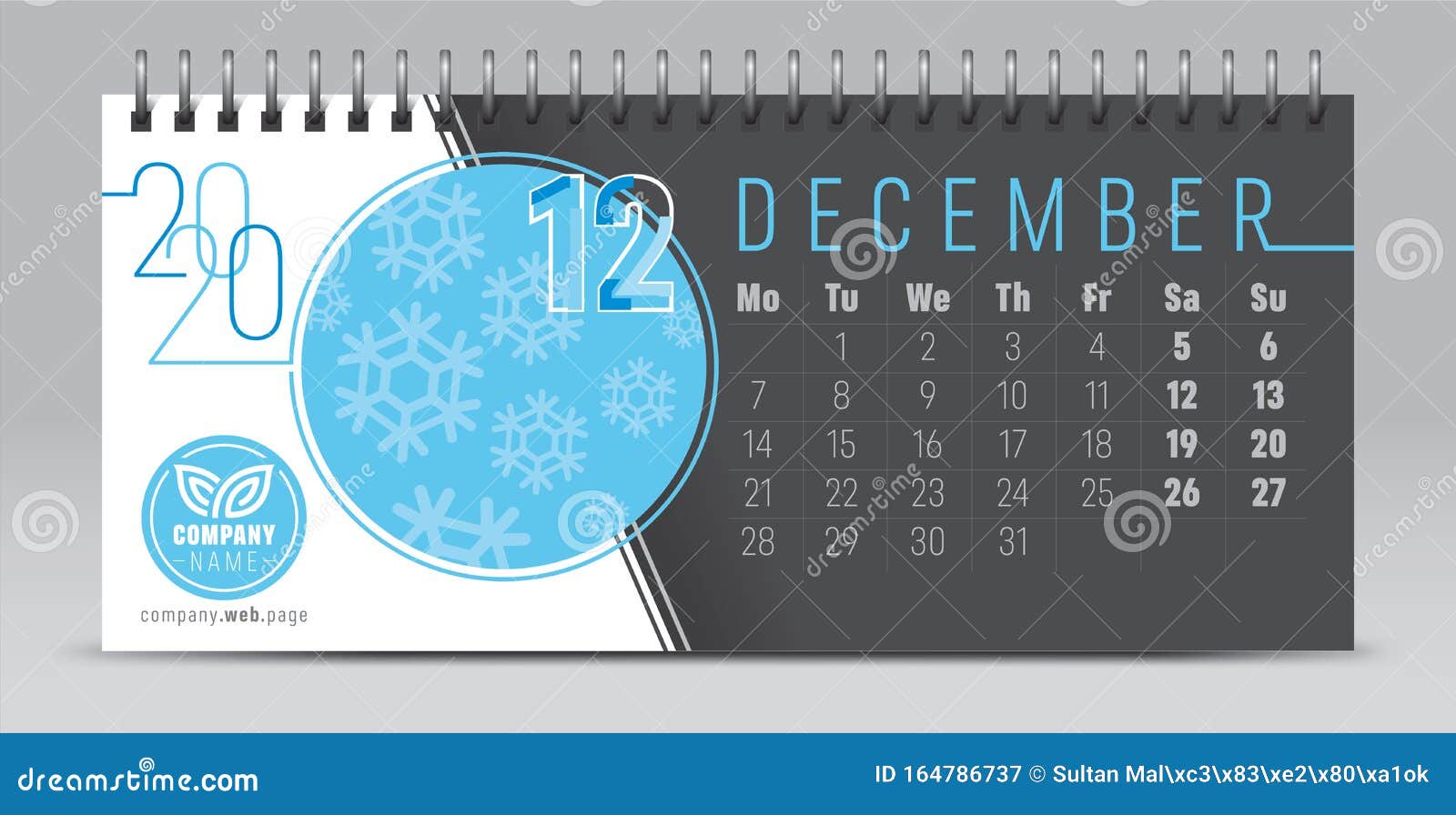 Vector Calendar Design with 2020 Seasons Concept Stock Vector ...