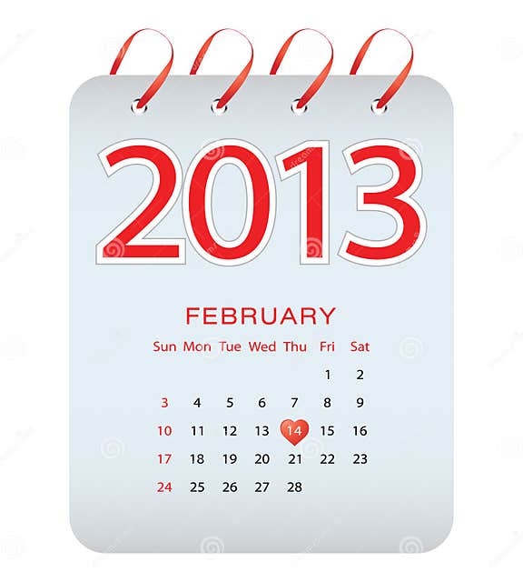 Vector Calendar - February 2013 Stock Vector - Illustration of note ...