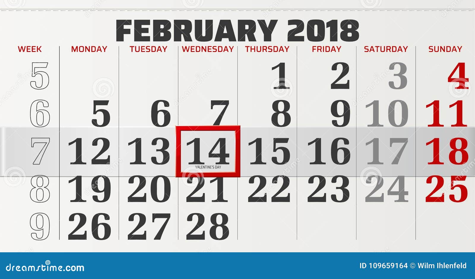 Vector Calendar of February 2018 Stock Vector - Illustration of office ...