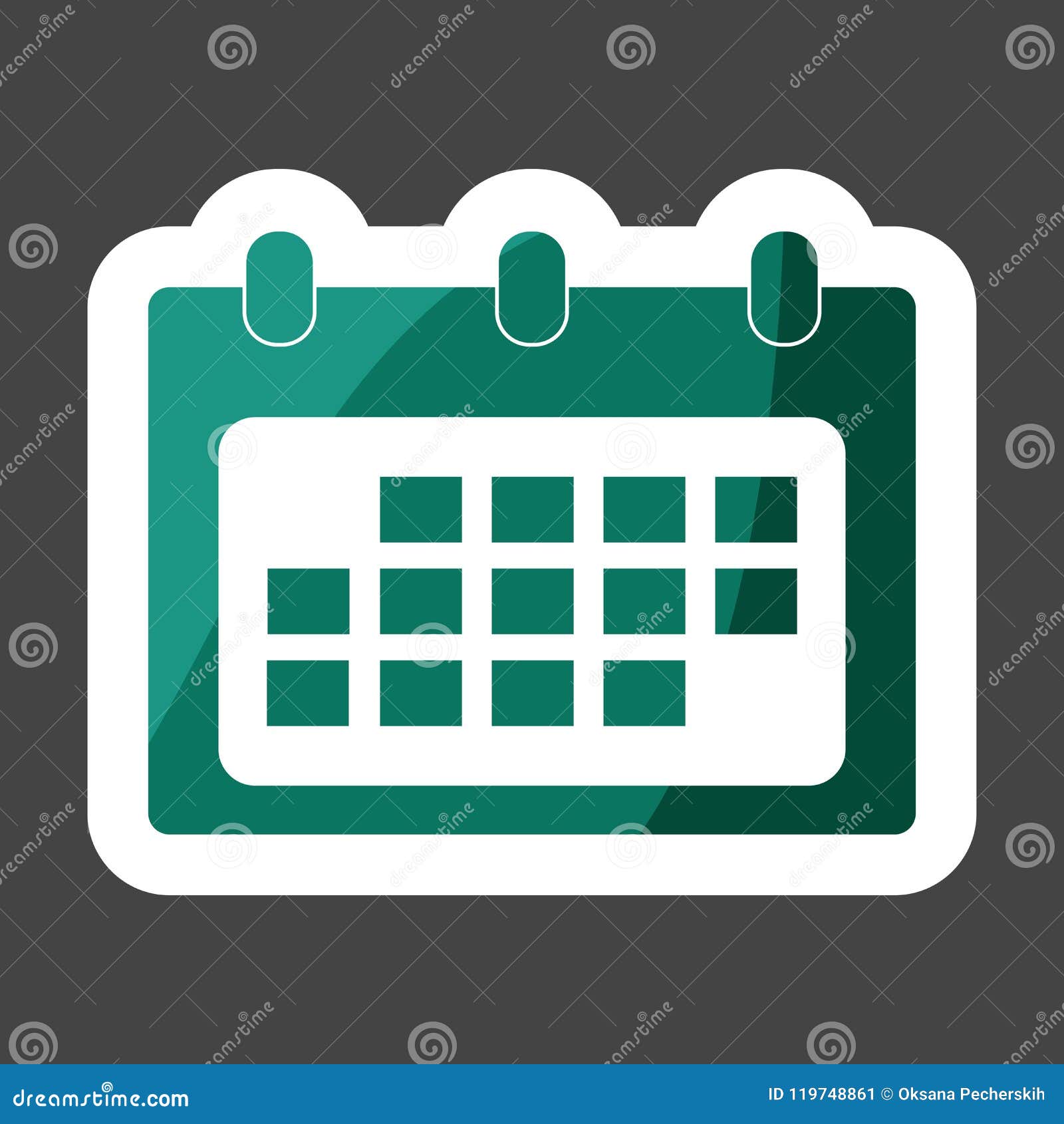 Vector Calendar Icon in Flat Style Colored Sticker. Layers Group Stock ...