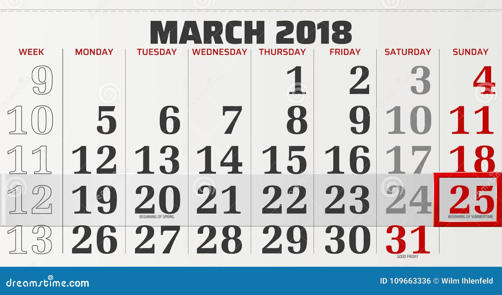 Vector Calendar of March 2018 Stock Vector - Illustration of birthday ...