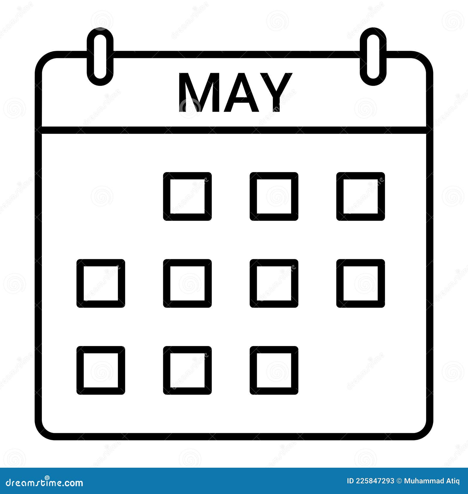 Vector Calendar Outline Icon Design Stock Vector - Illustration of time ...