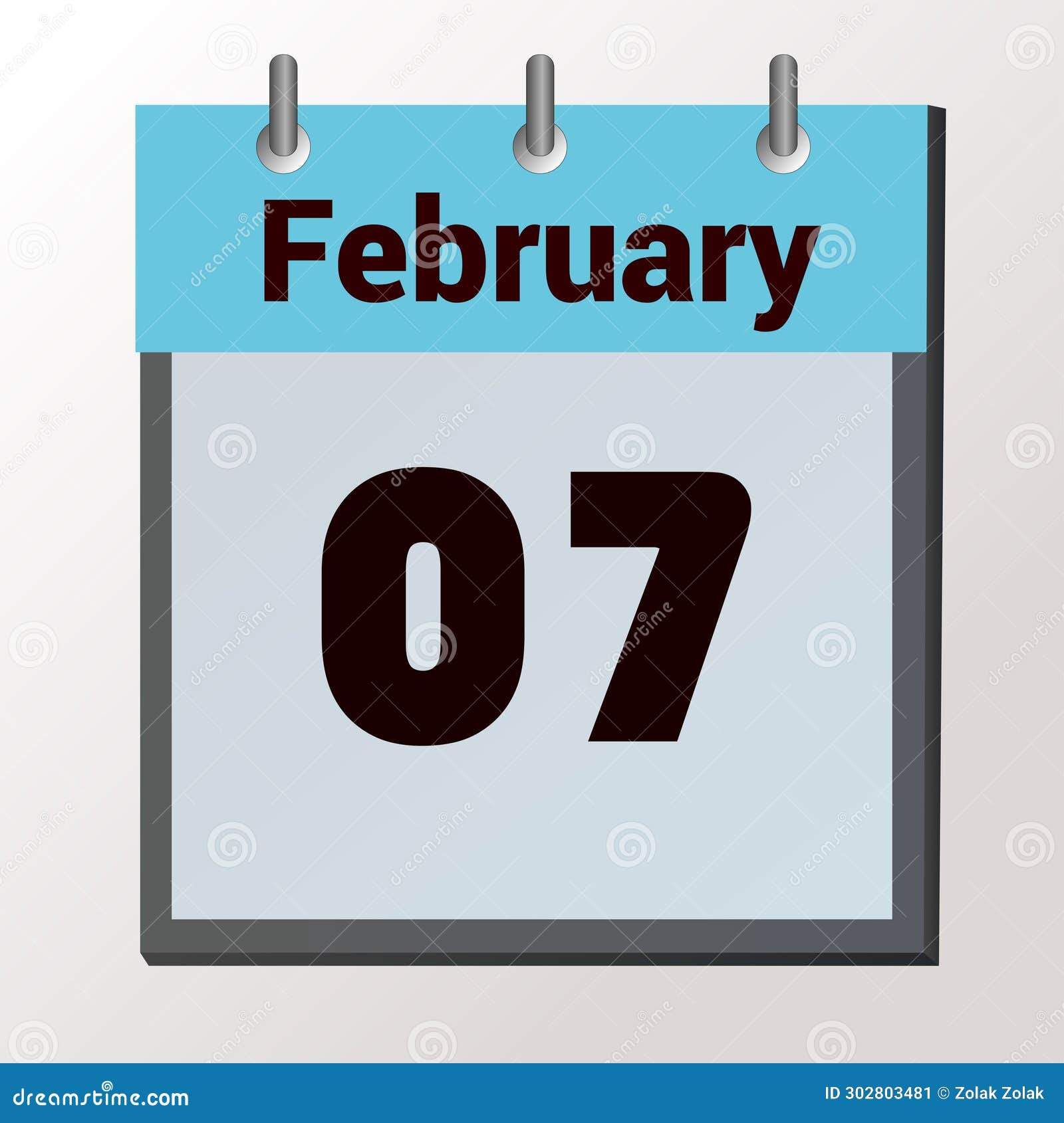 Vector Calendar Page with Date February 1, Light Colors Stock Vector ...