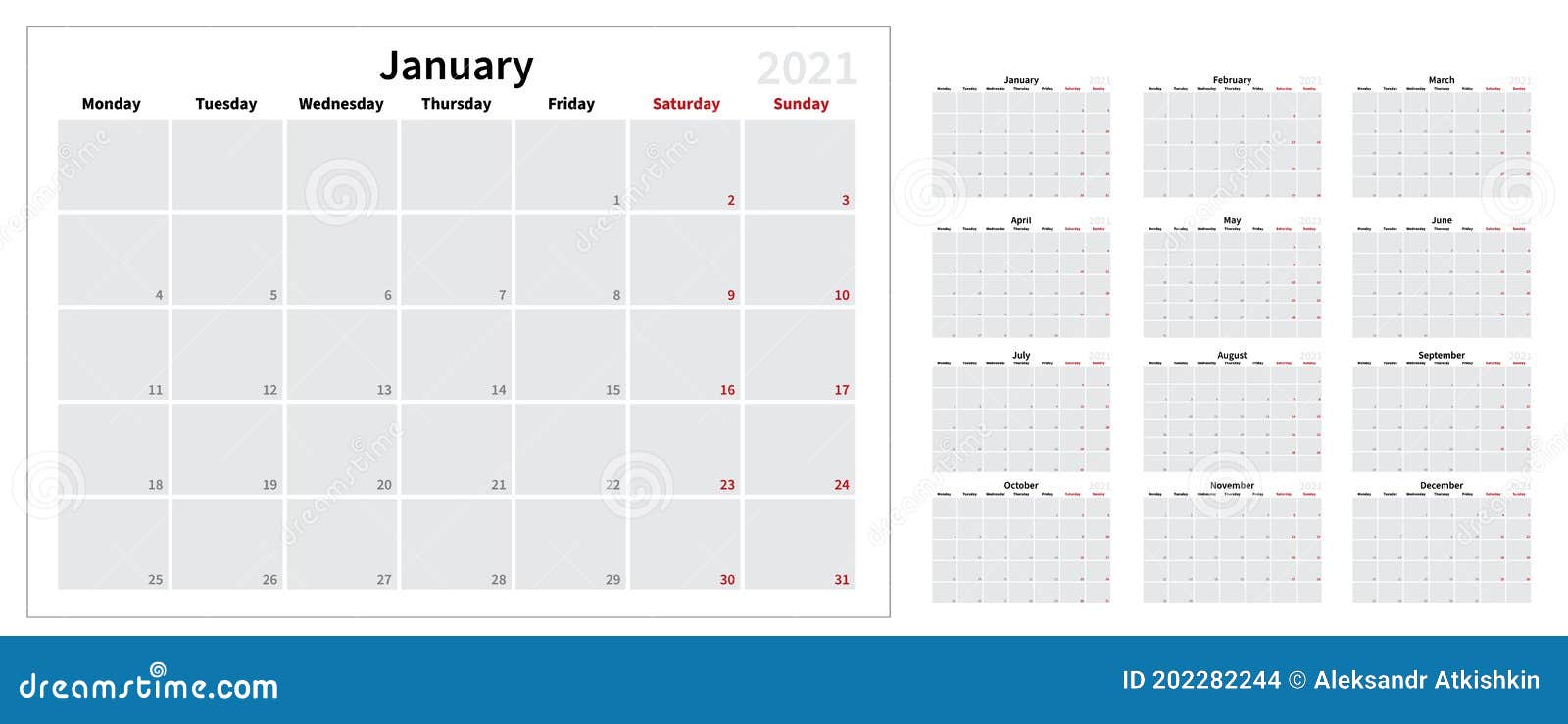 2021 vector calendar stock vector. Illustration of vector - 202282244