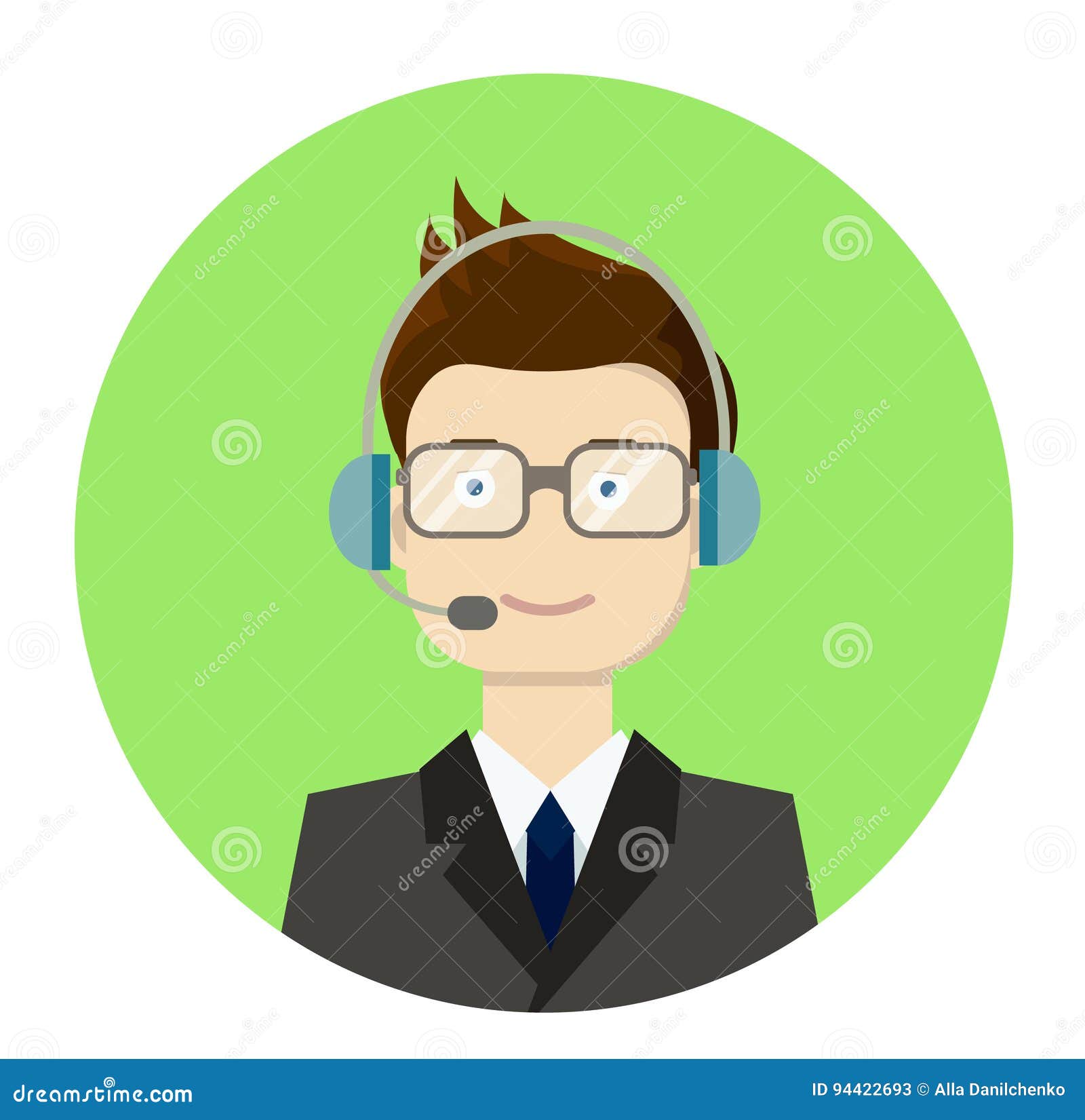 Vector Call Center Boy Operator Stock Vector - Illustration of network ...