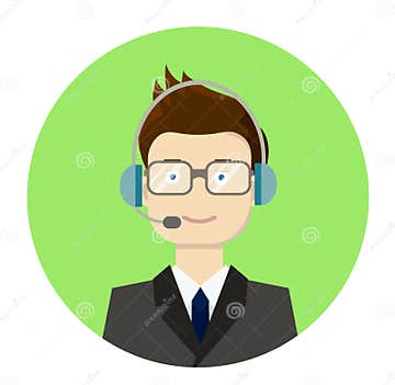 Vector Call Center Boy Operator Stock Vector - Illustration of network ...