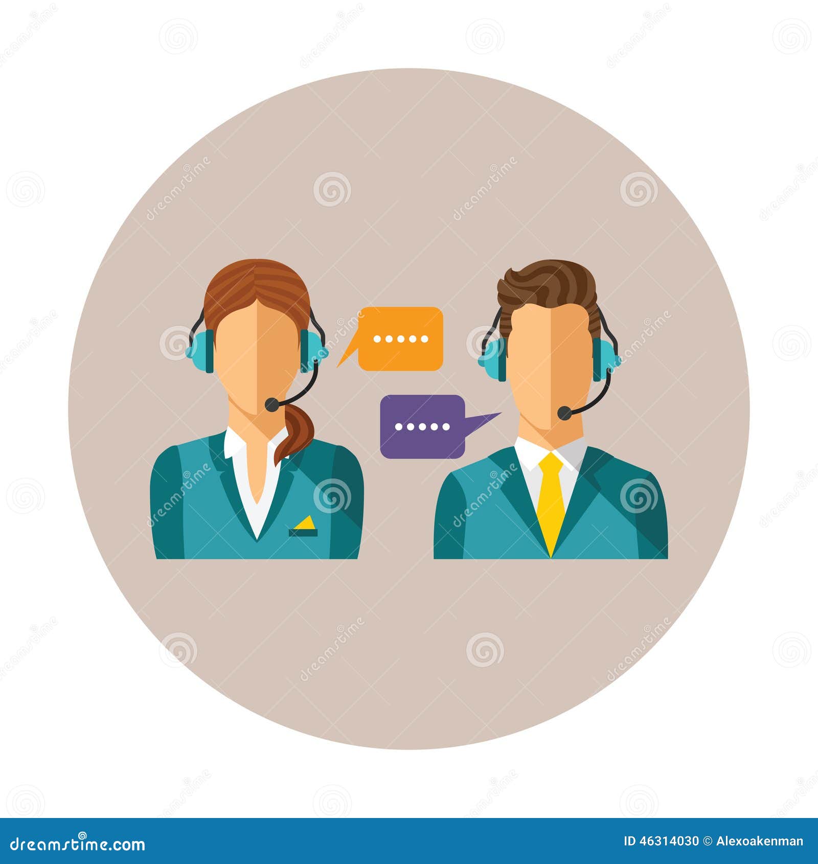 Vector call center concept stock vector. Illustration of assistant ...