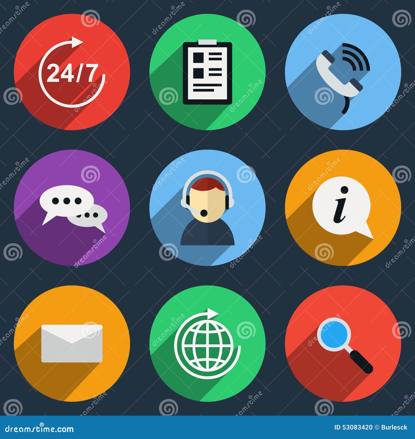 Vector call center icons stock vector. Illustration of assistance ...