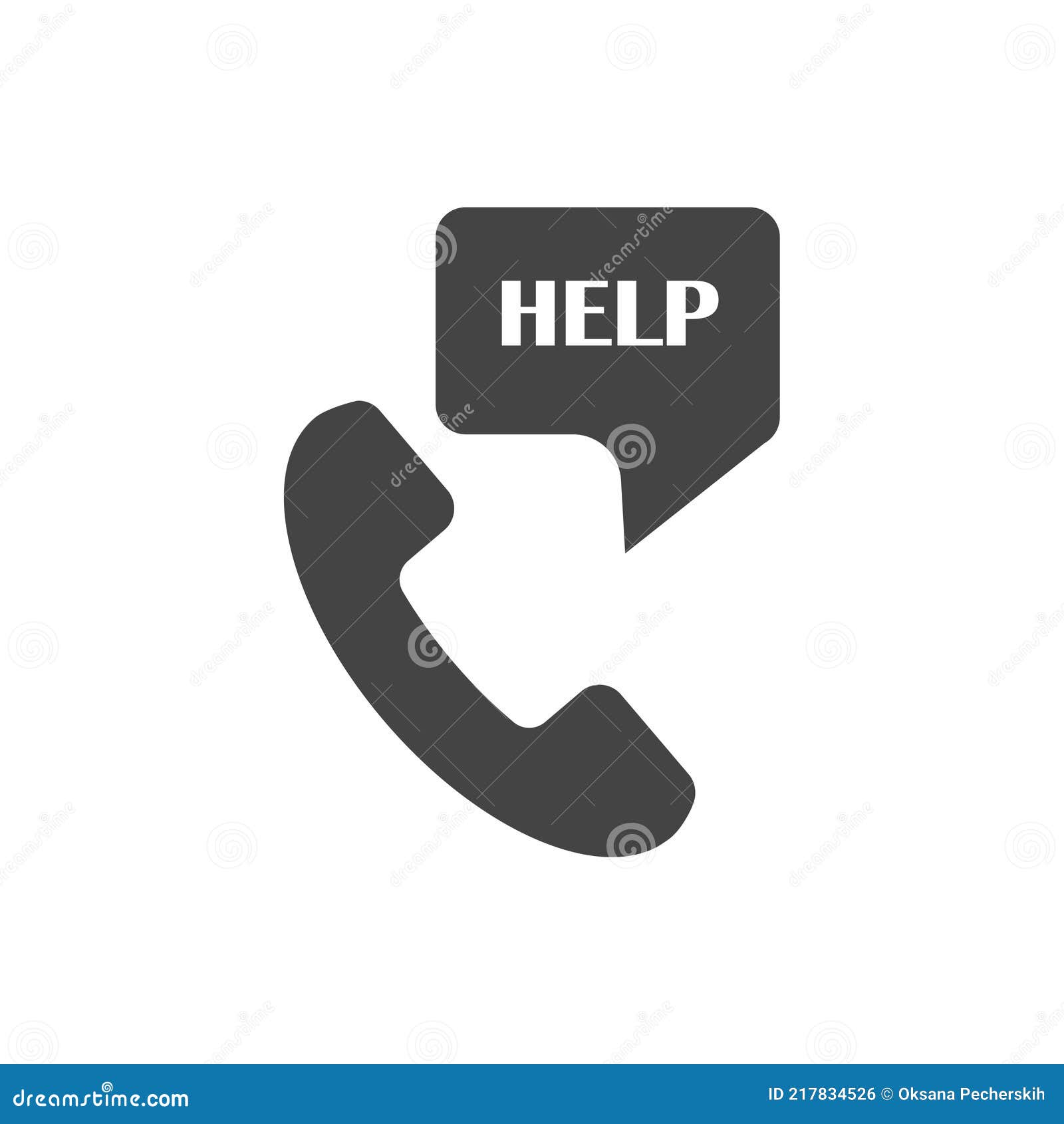 Vector Call Icon with a Request for Help on White Isolated Background ...